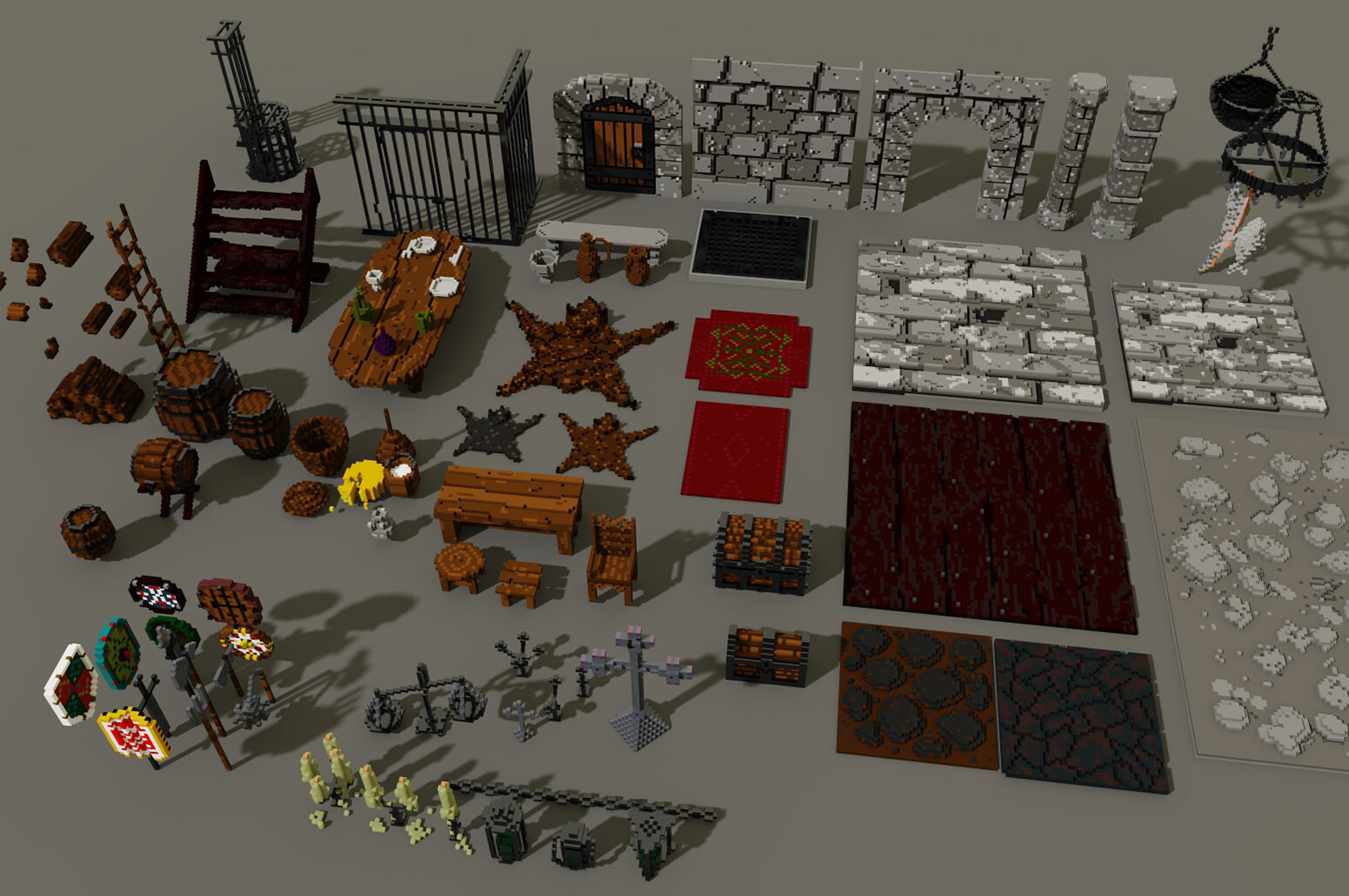 ArtStation - MagicaVoxel Medieval Assets