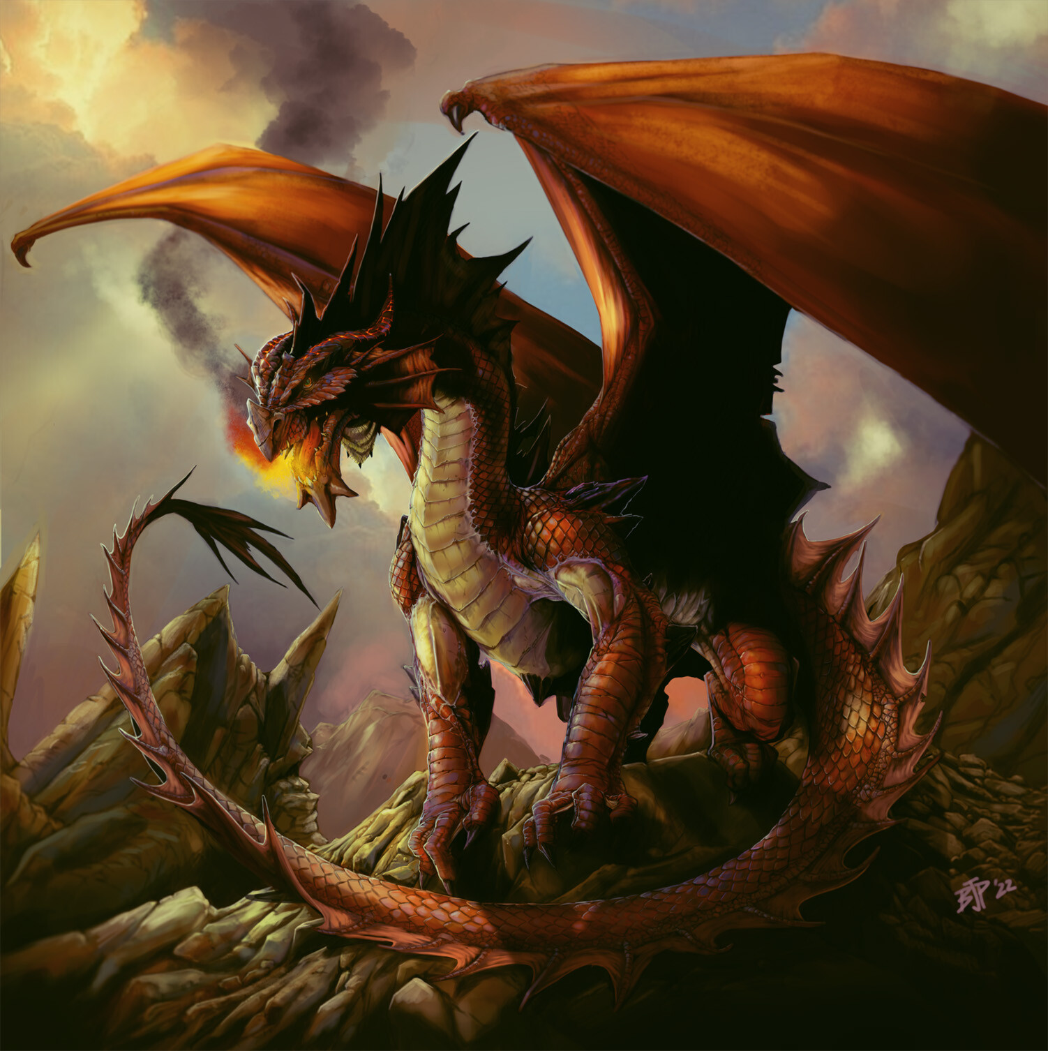 ArtStation - Brown Dragon Illustration