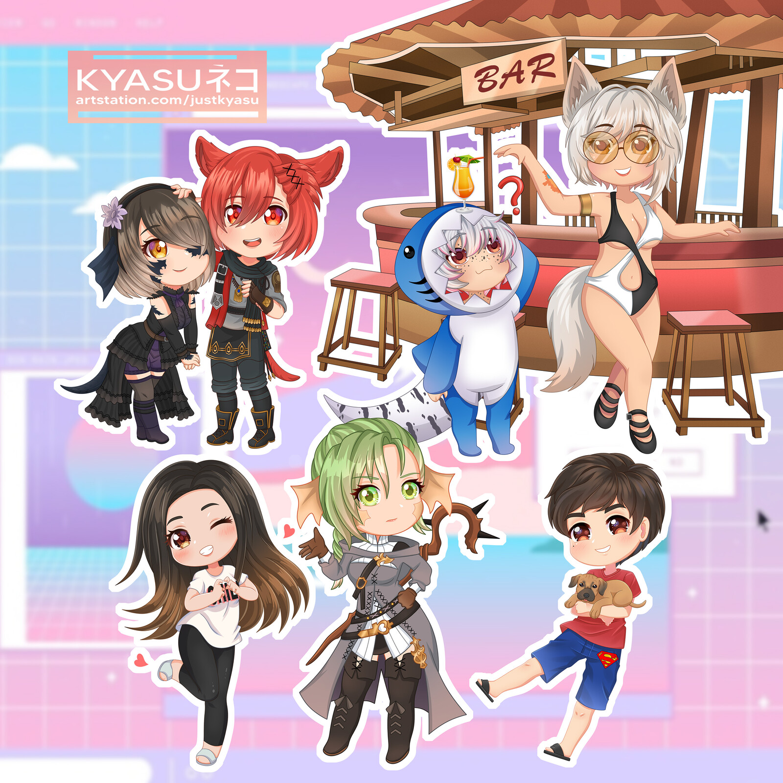 KYASU ILLUST ネコ - Old chibi commissions