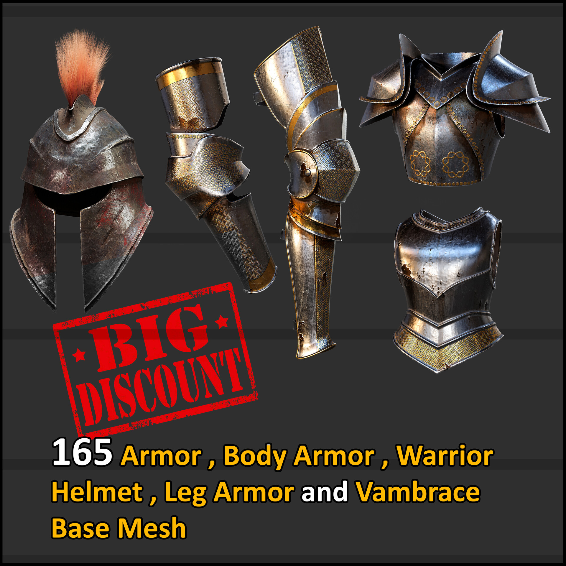 ArtStation - 165 Armor , Body Armor , Warrior Helmet , Leg Armor and ...