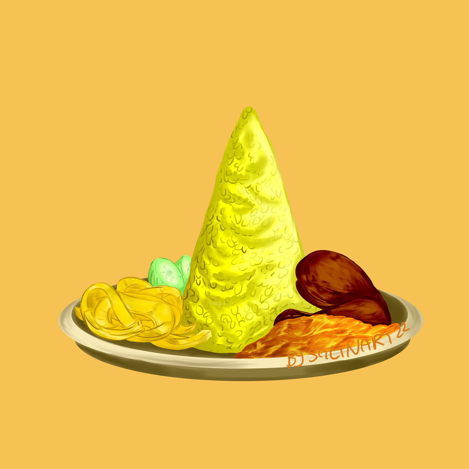 ArtStation - Nasi Langgi ( Traditional Food from Indonesia)