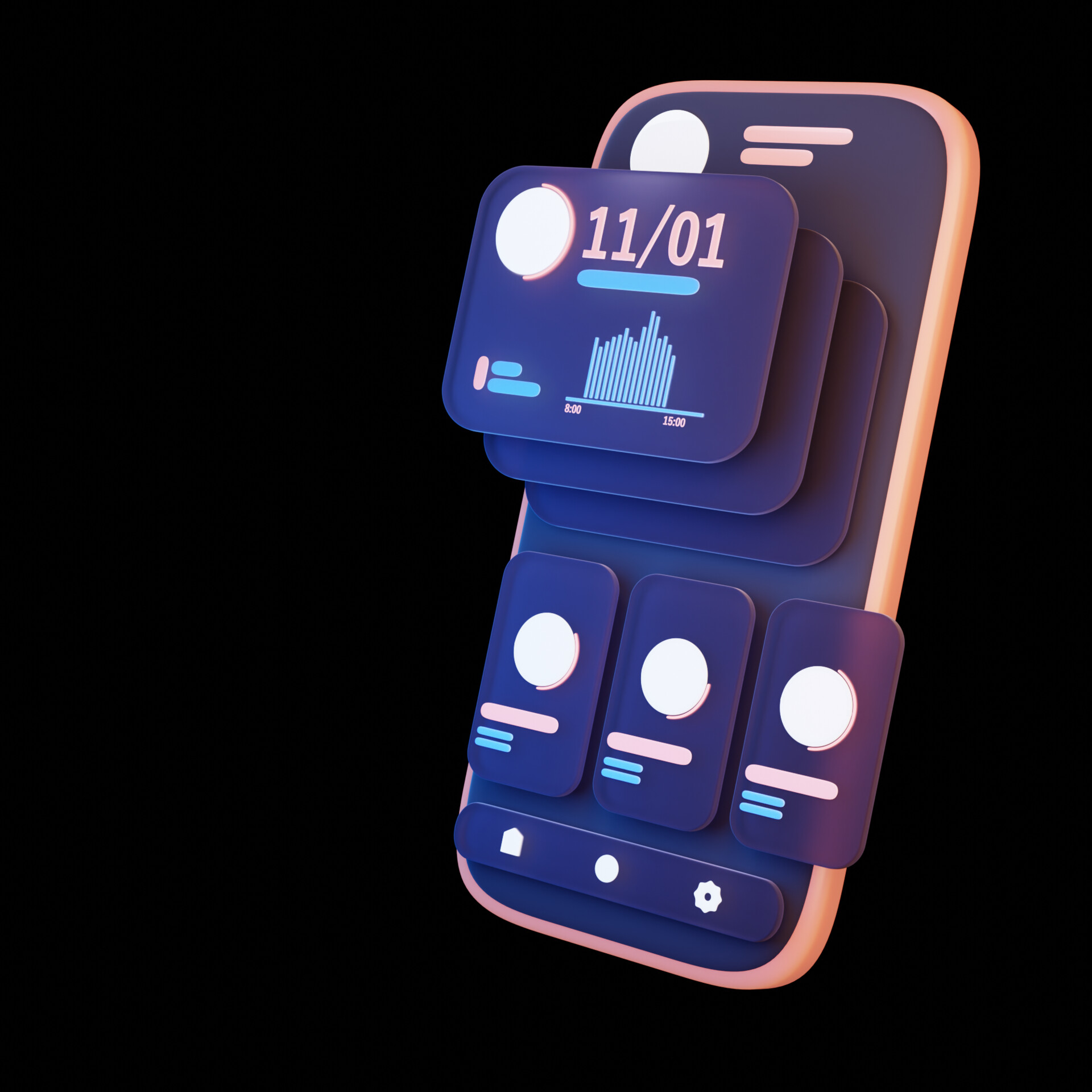 ArtStation - Phone 3d interface