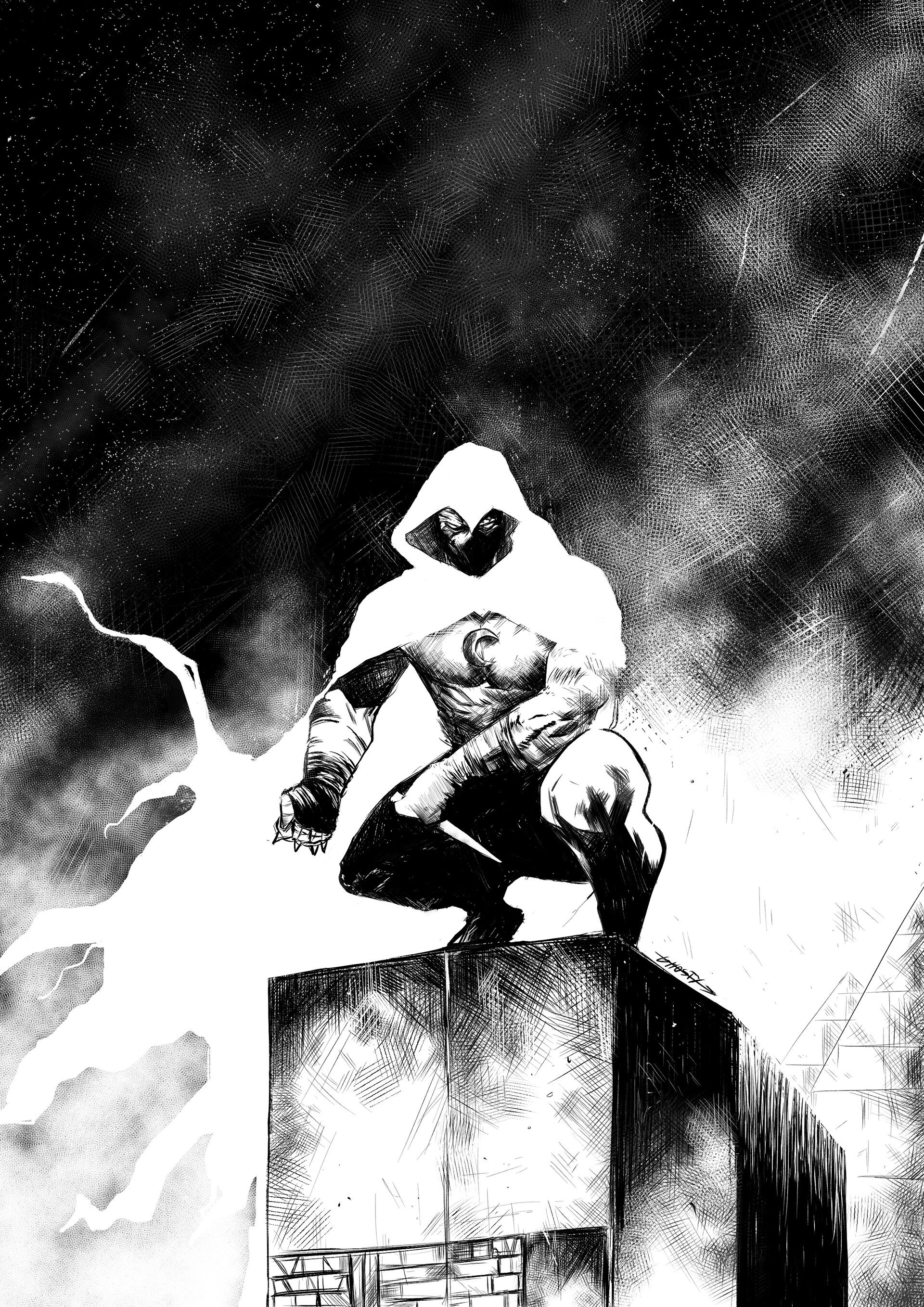 ArtStation - MoonKnight Ink Study