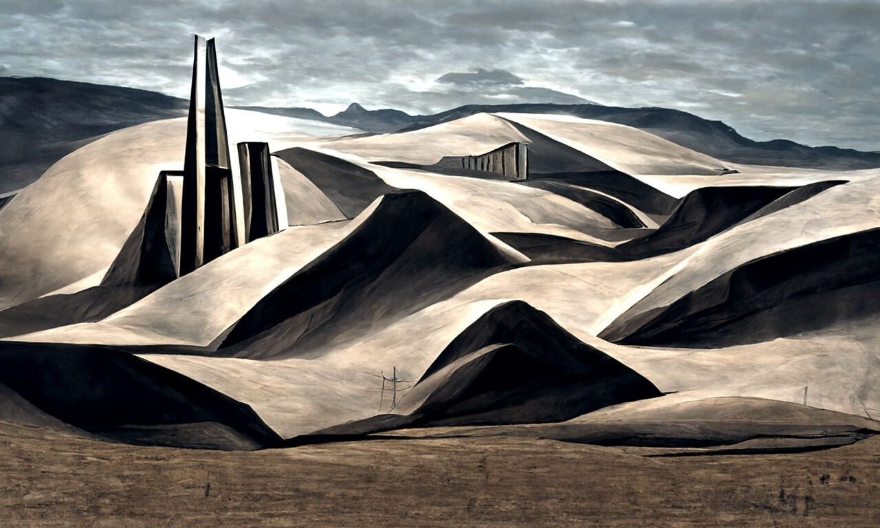 ArtStation - A painting of a desolate landscape