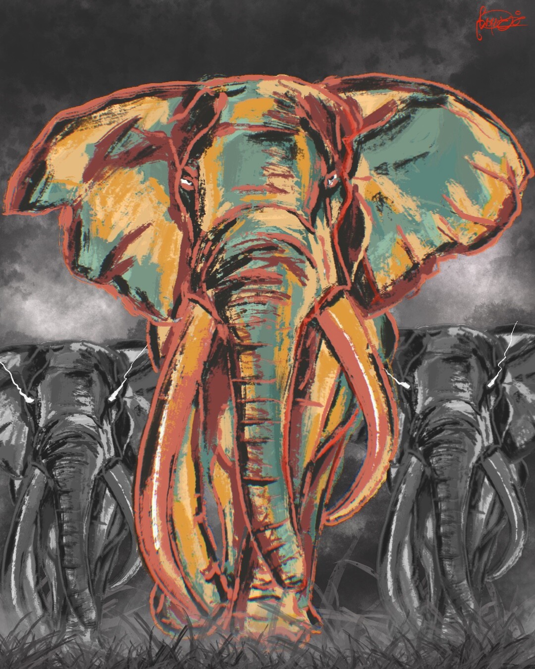 ArtStation - Sketch [ Elephants ]