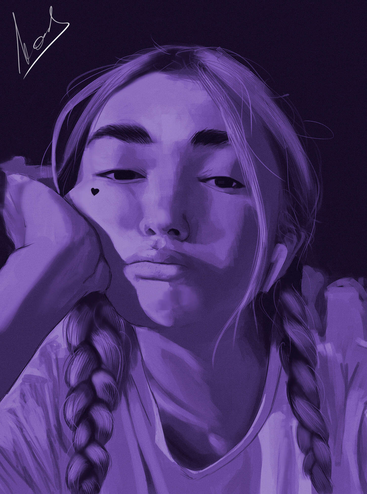 ArtStation - bored girl by @icedark49