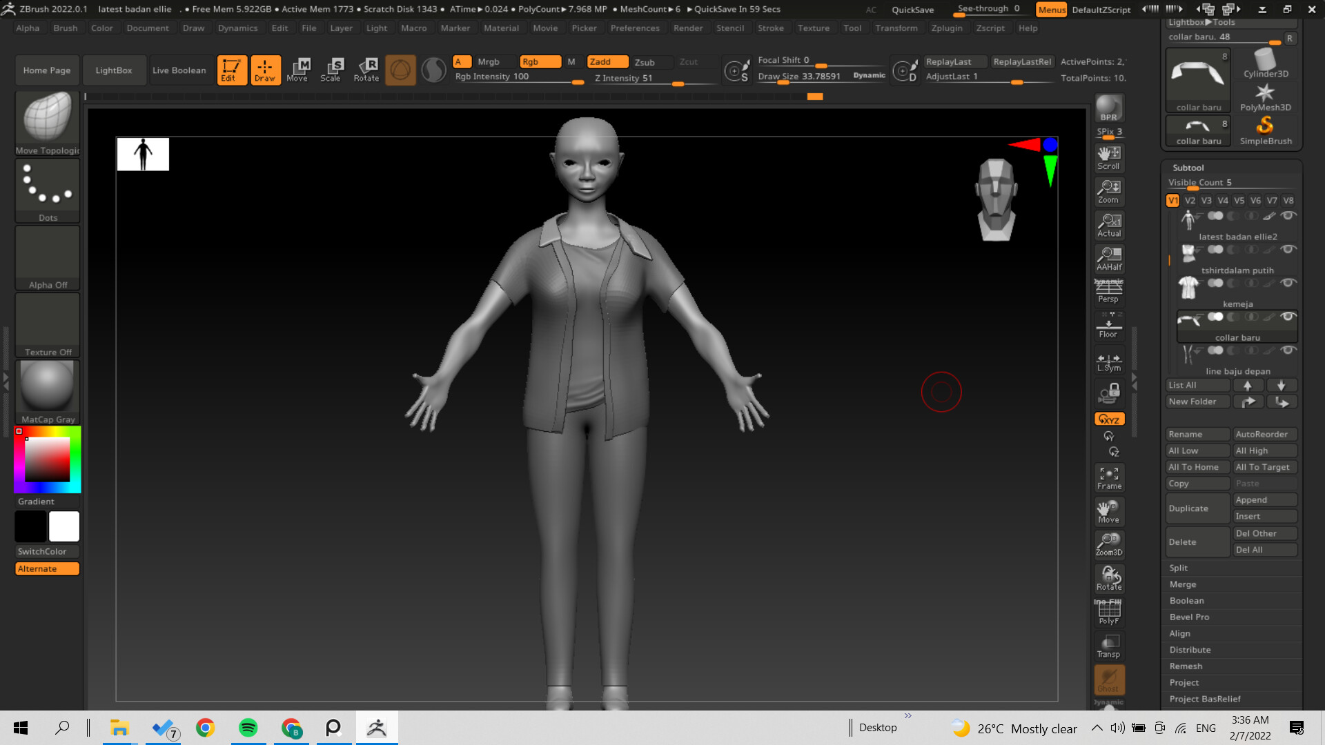 ArtStation - Character model progress + troubleshoot
