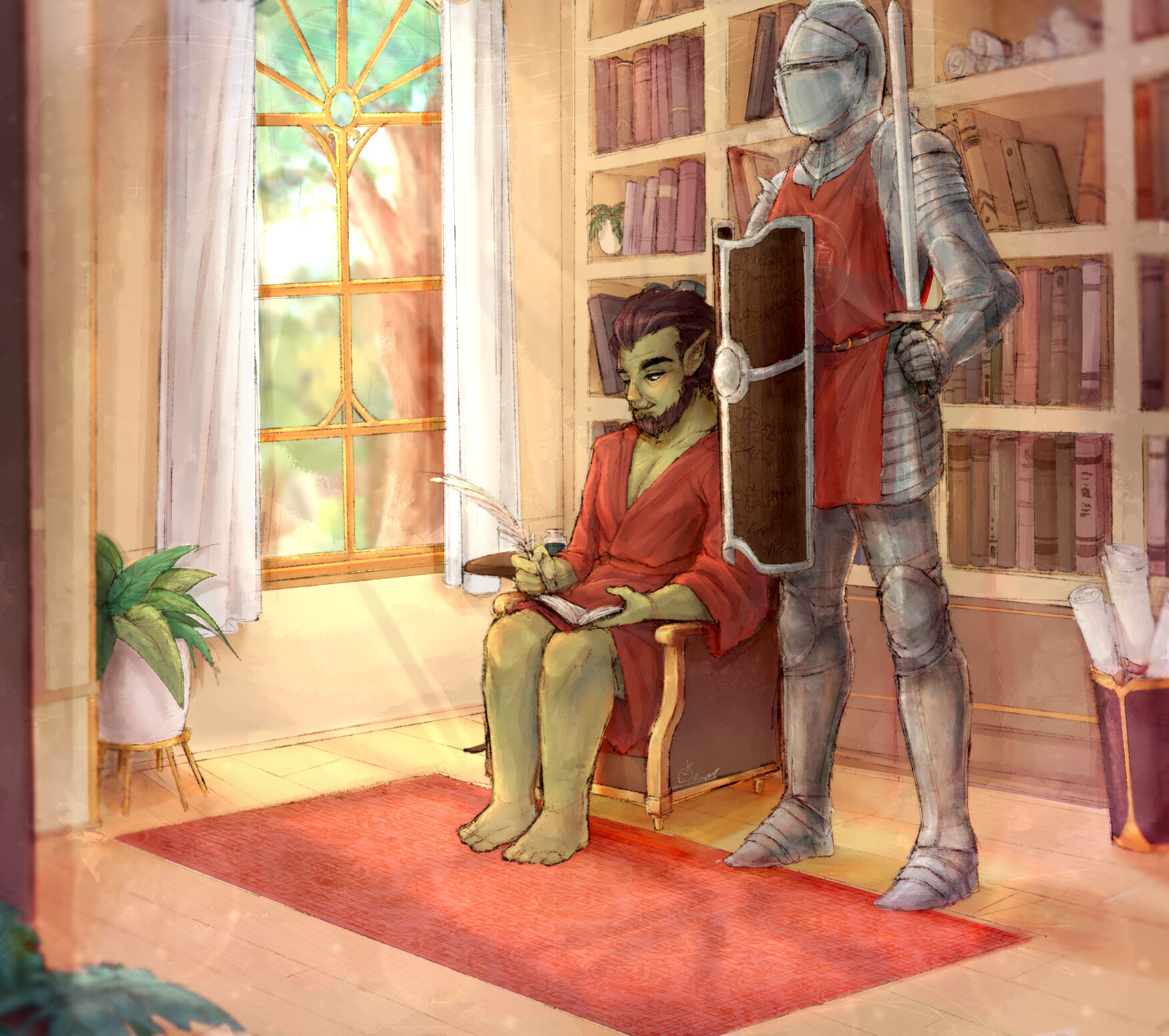 ArtStation - Orc and his friend [Commision]