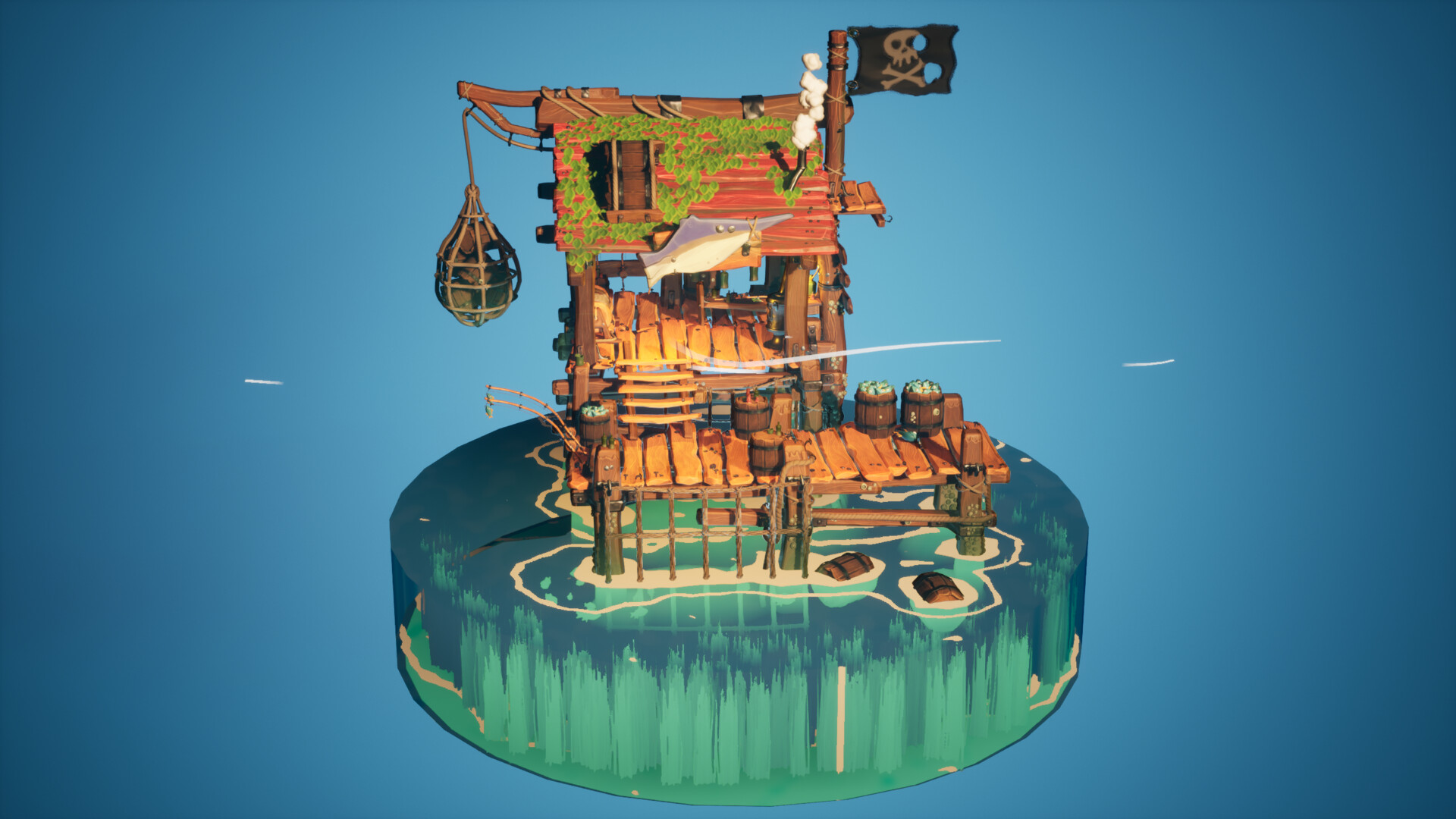 William Kitchen - Stylized Fishing Dock Diorama