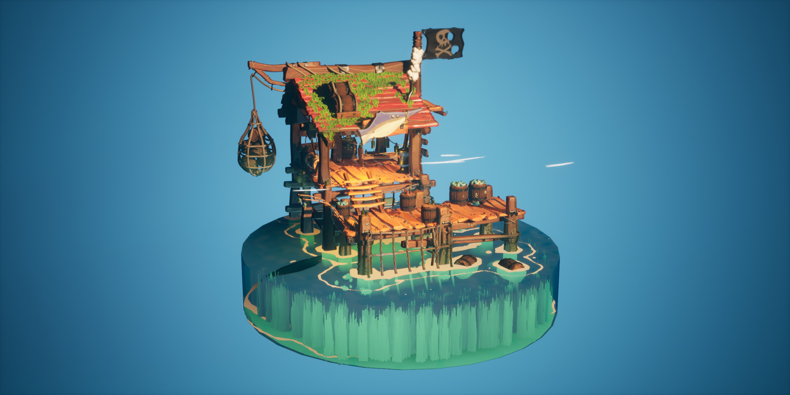 William Kitchen - Stylized Fishing Dock Diorama
