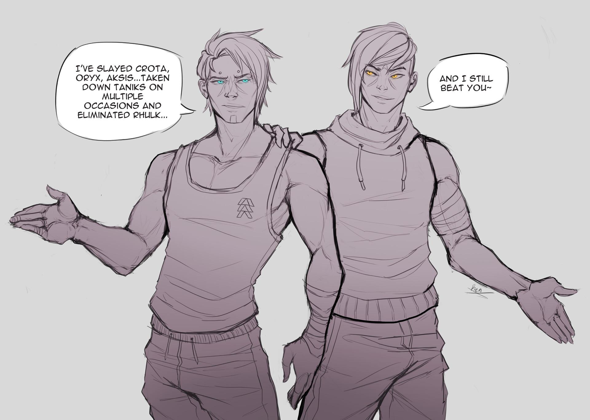 ArtStation - Destiny 2: Crow and Enra sketch