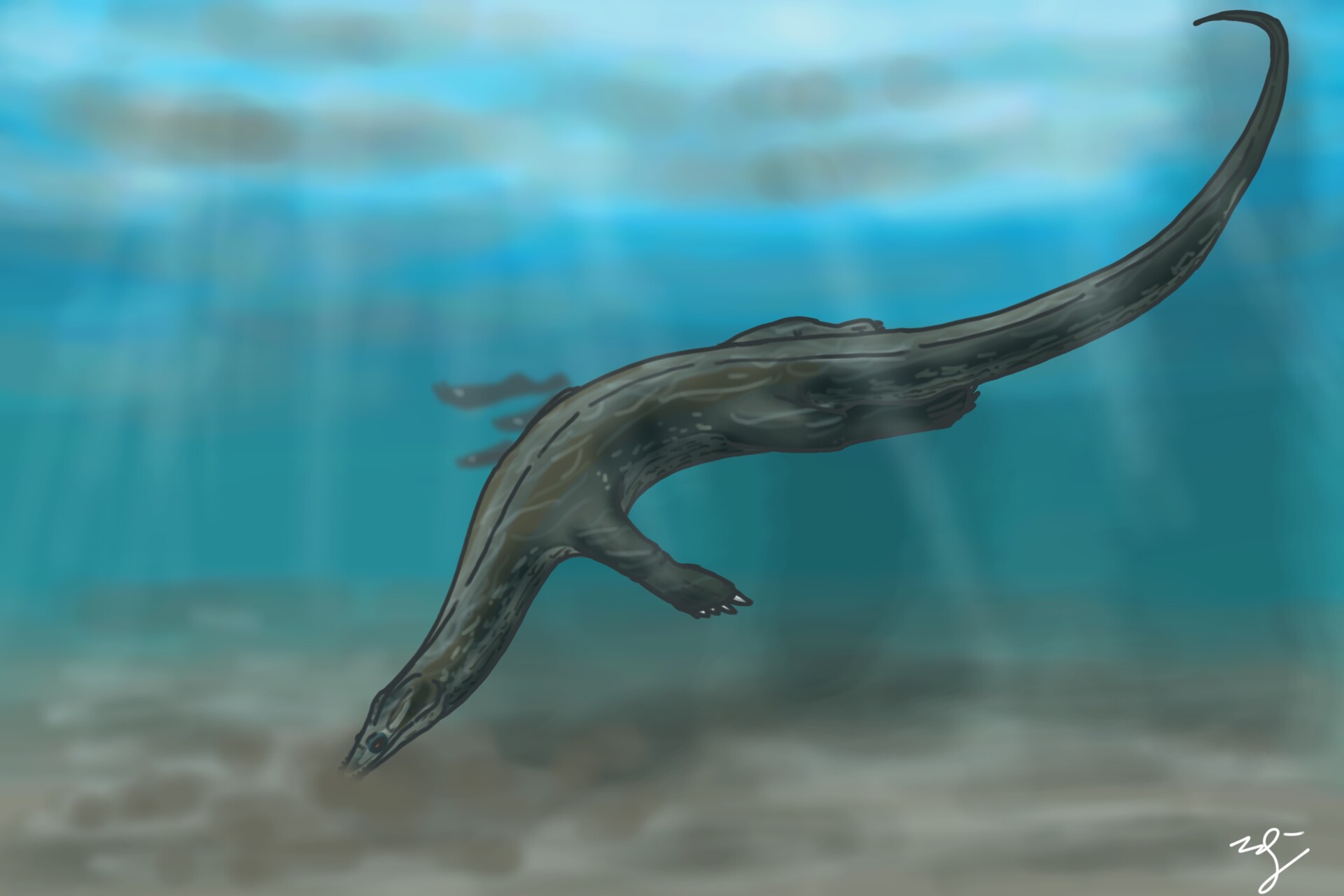 ArtStation - Nothosaurus Mirabilis Speculative Hunting