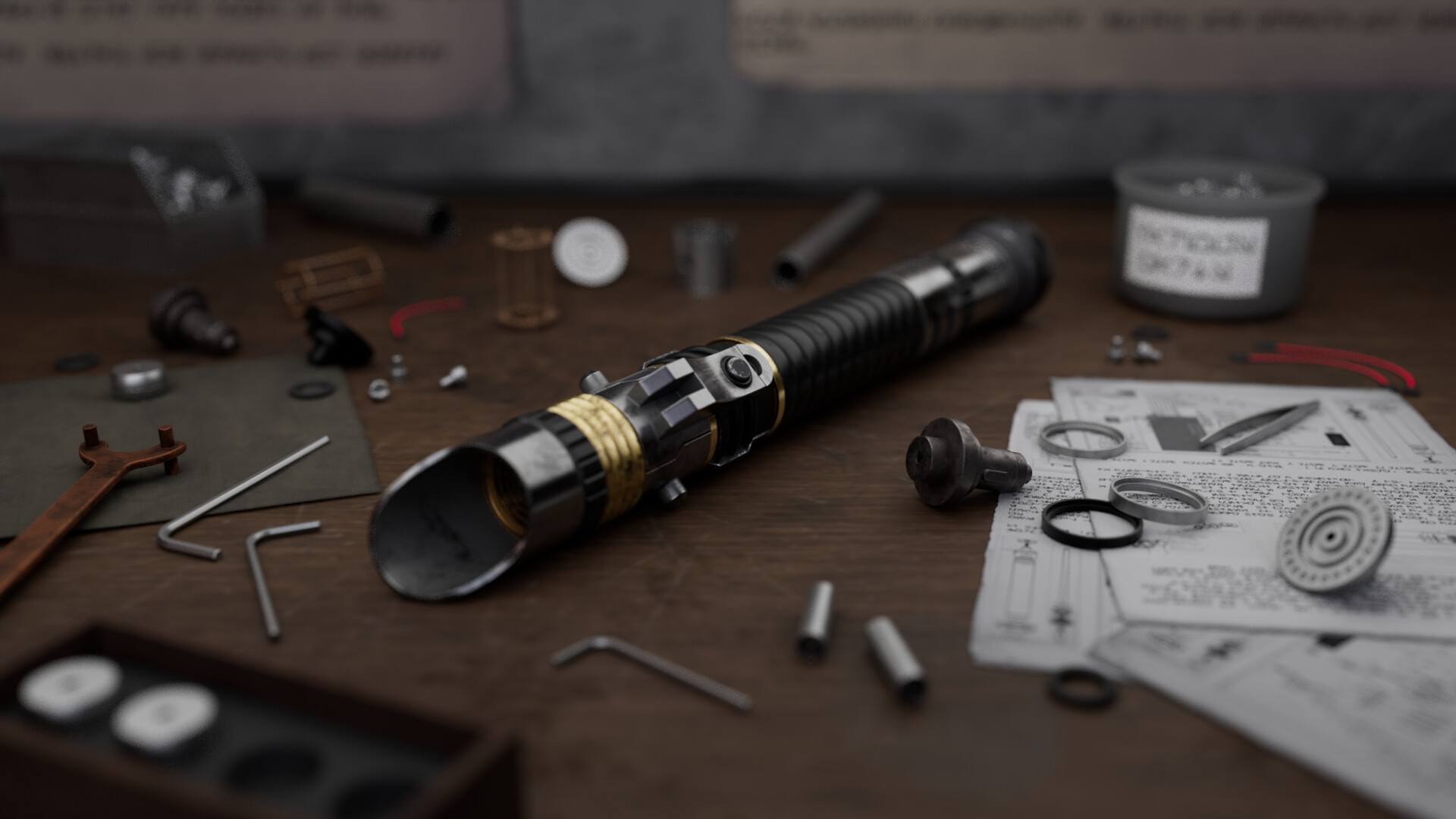 ArtStation - Lightsaber Assembly - Star Wars Fan Art