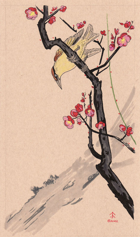 ArtStation - February Hanafuda Card