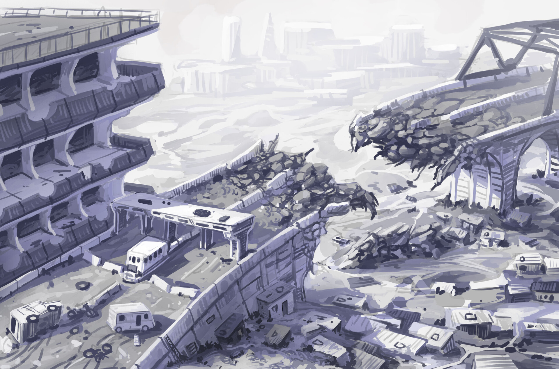 ArtStation - Bridge-side Shanty Town