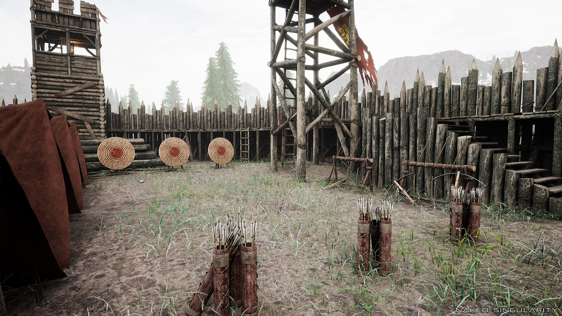 Naked Singularity Studio - Medieval Wooden Fort - Military War Camp