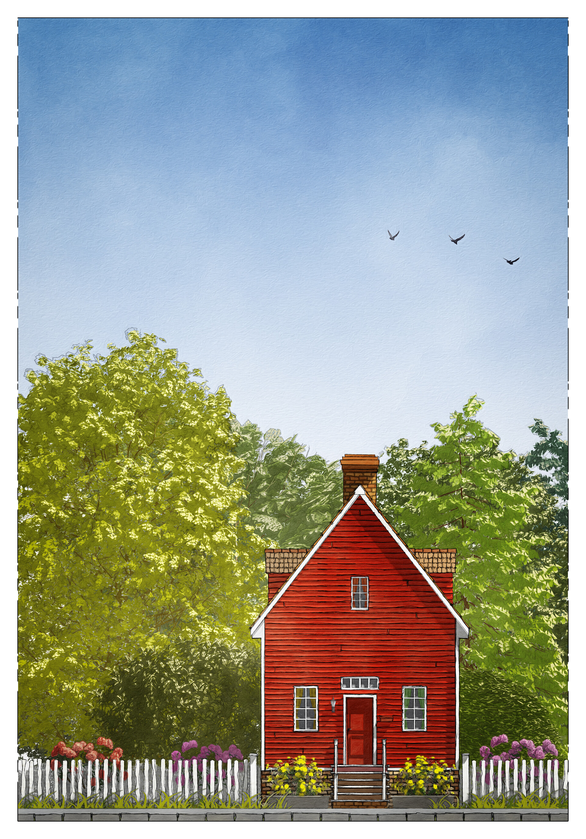 ArtStation - Little Line Art Cottage - #1 Final