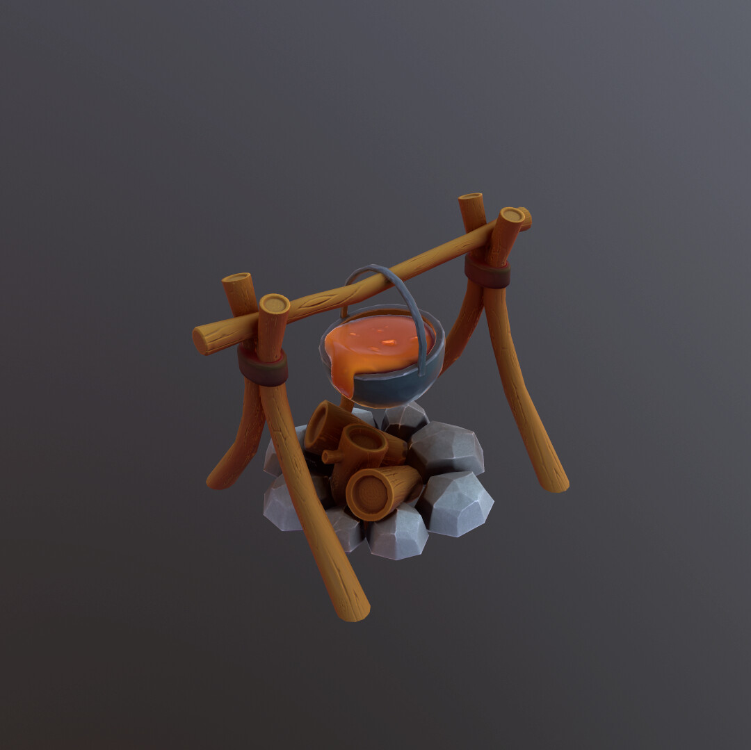 ArtStation - LowPoly Firepit