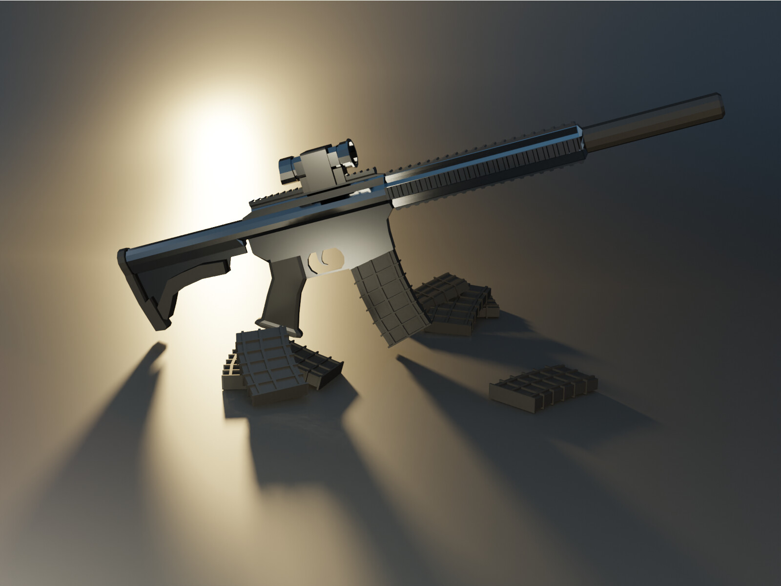 ArtStation - Low Poly M4 Rifle