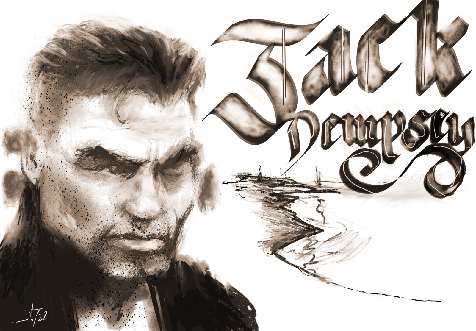 Pencil of Doom - Jack Dempsey portrait