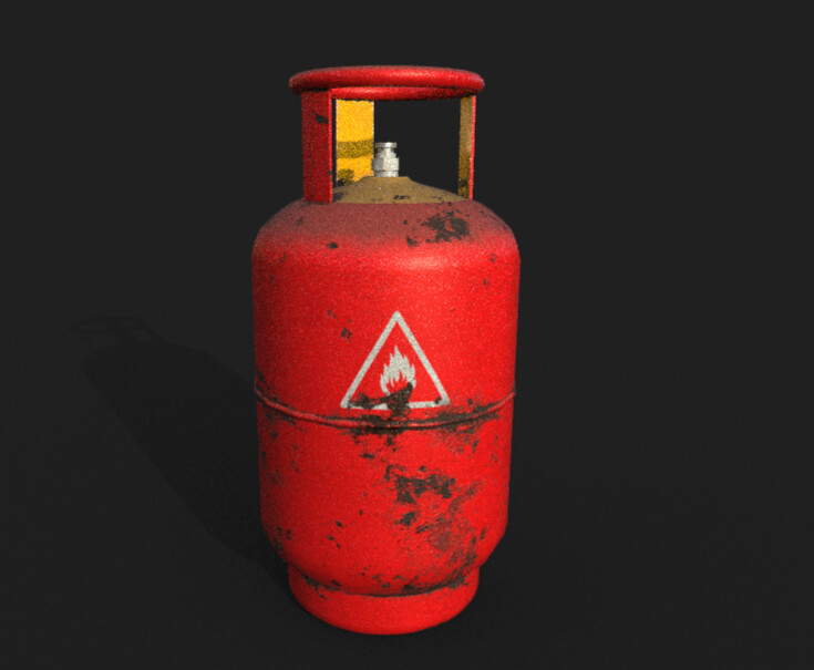 ArtStation - Gas Cylinder Modeling and Texturing using Maya and Substance painter.