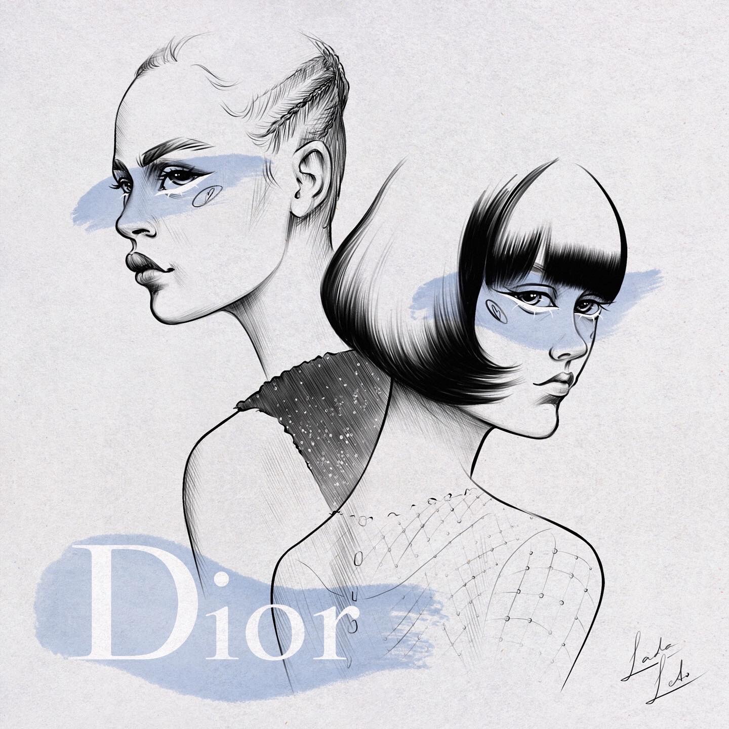 ArtStation - Portrait beauty illustration for Dior
