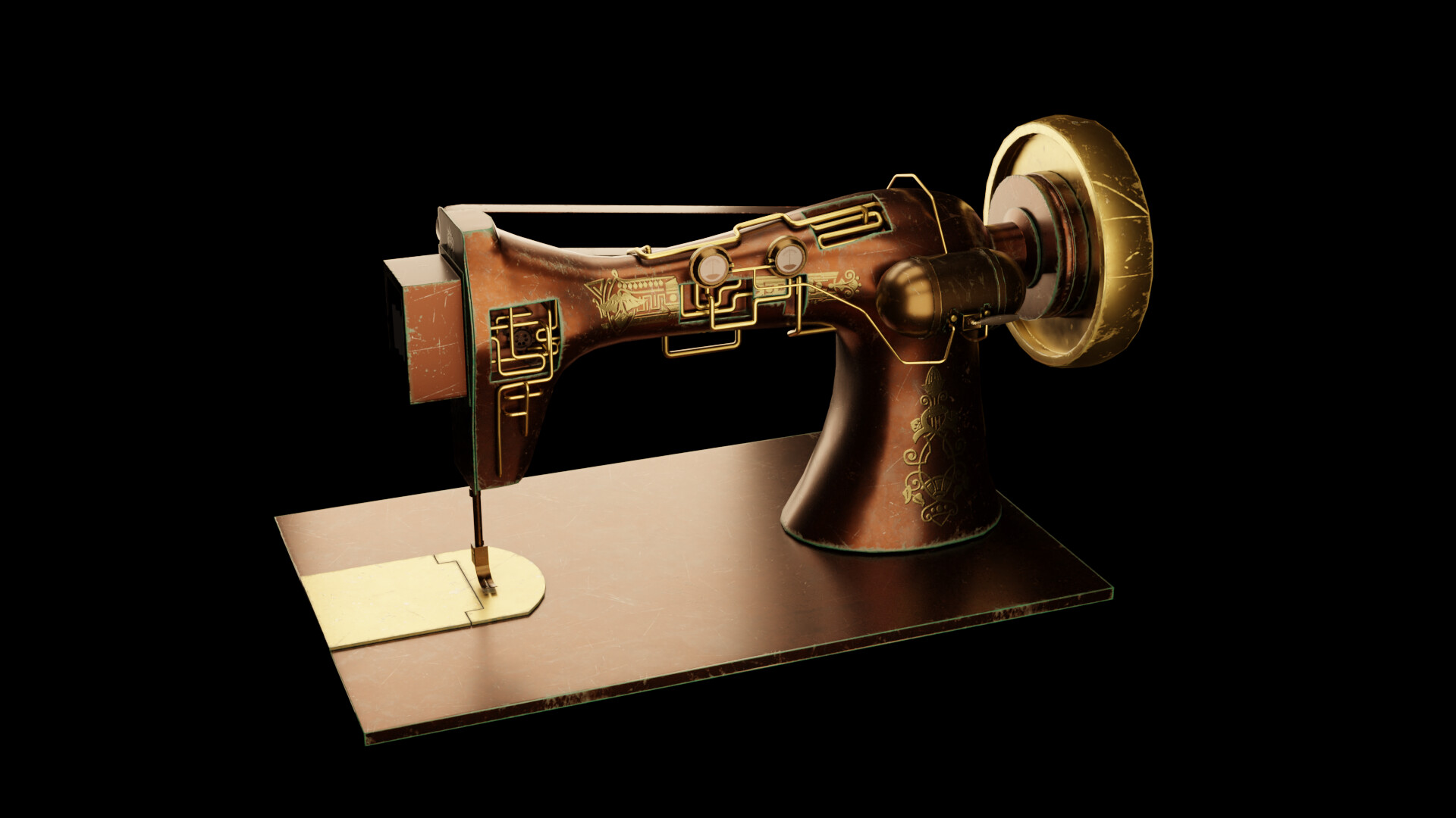 ArtStation - Steampunk Sewing Machine スチーム パンクミシン