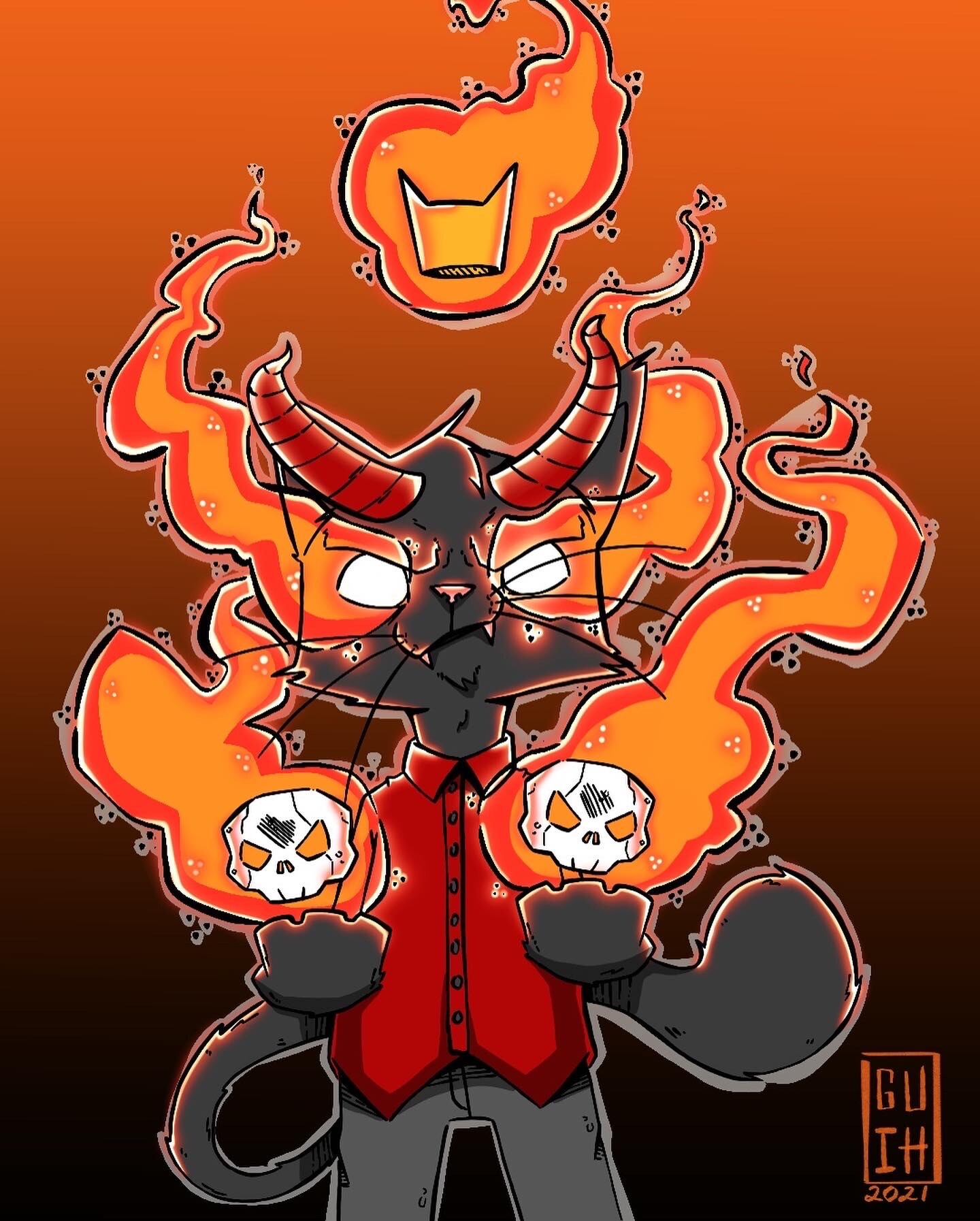 ArtStation - Hell’s kitty 🐈‍⬛ 🔥