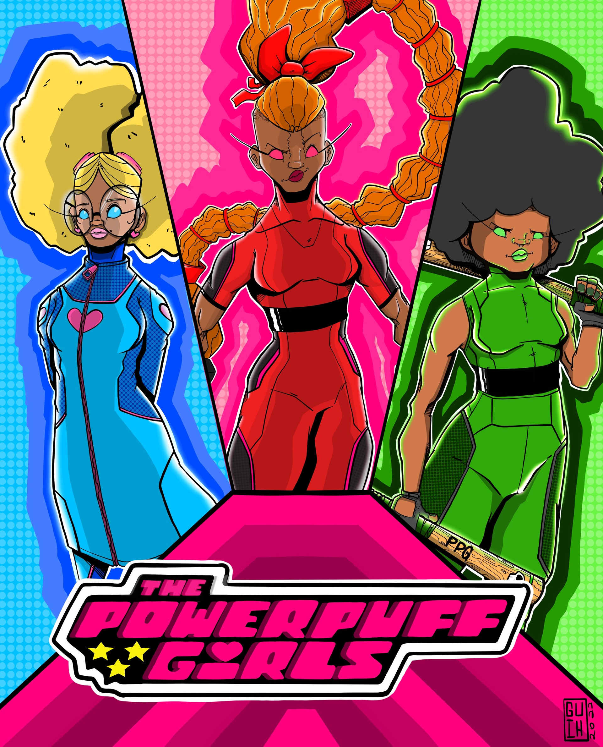 ArtStation - Powerpuff Girls revisited ️💚💙