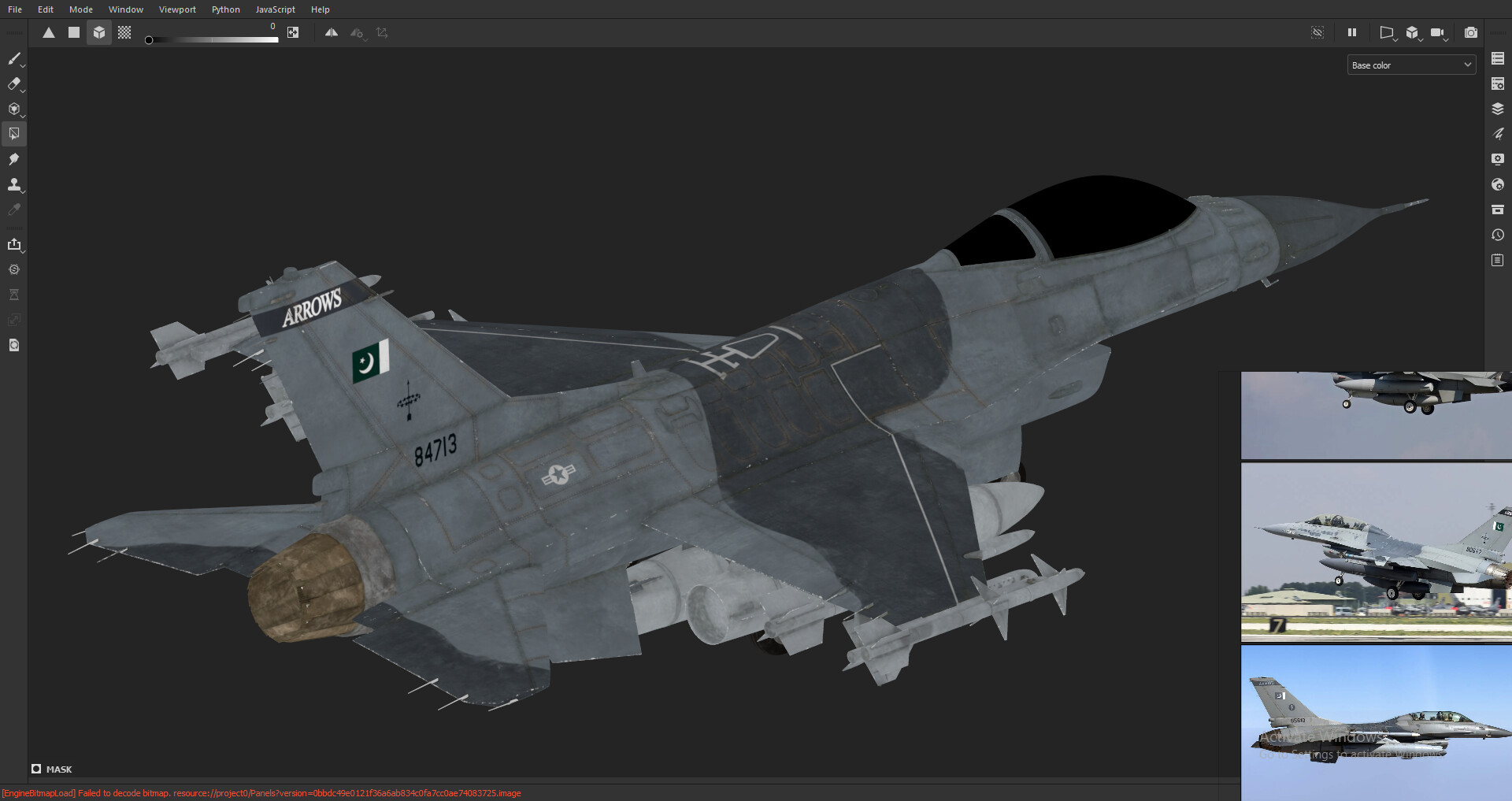 apsal yaqub - F16 jet - Texture and lookdev work