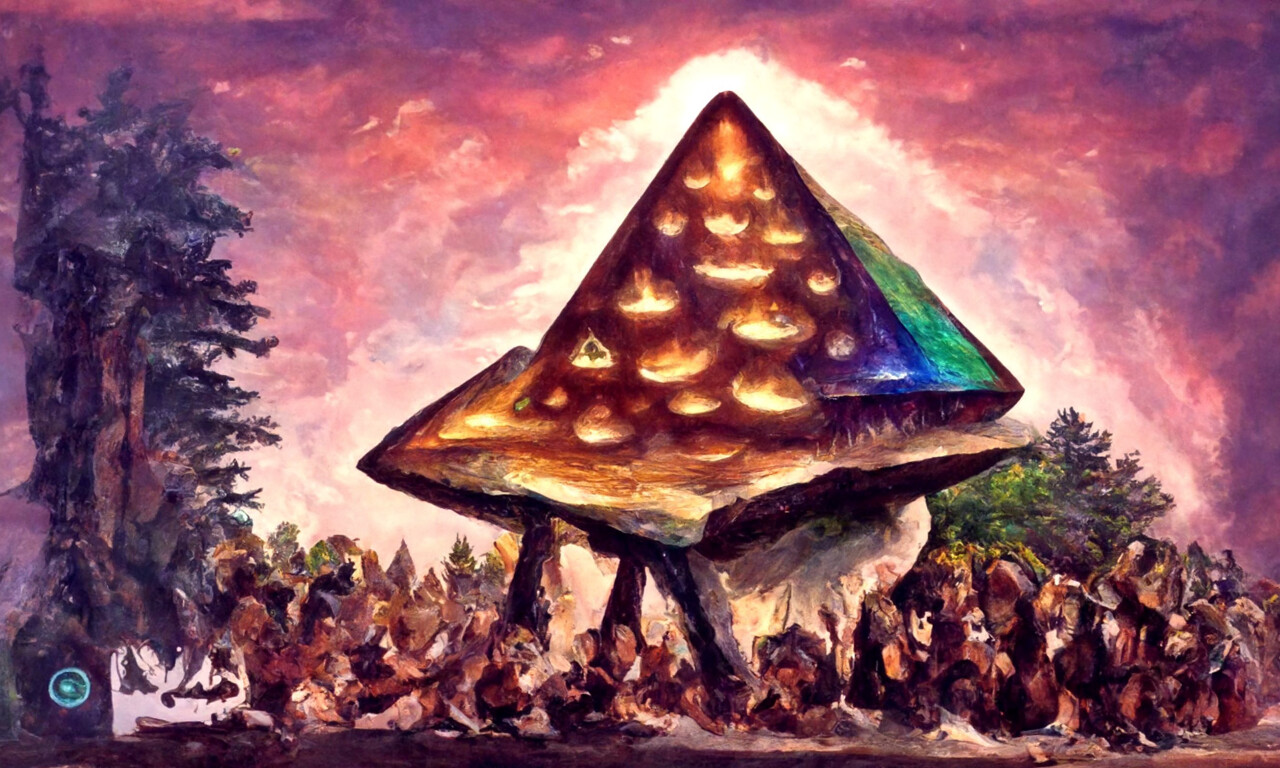 ArtStation - Giant triangle shroom rising in the woods