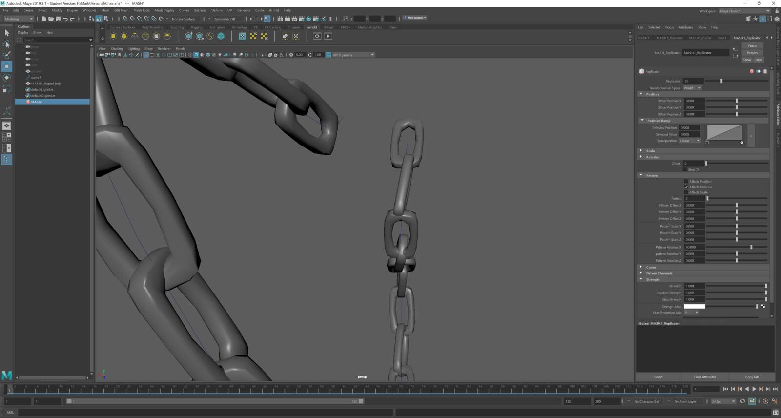 Mark Braasch - Maya- Procedural Low Poly Chain Asset
