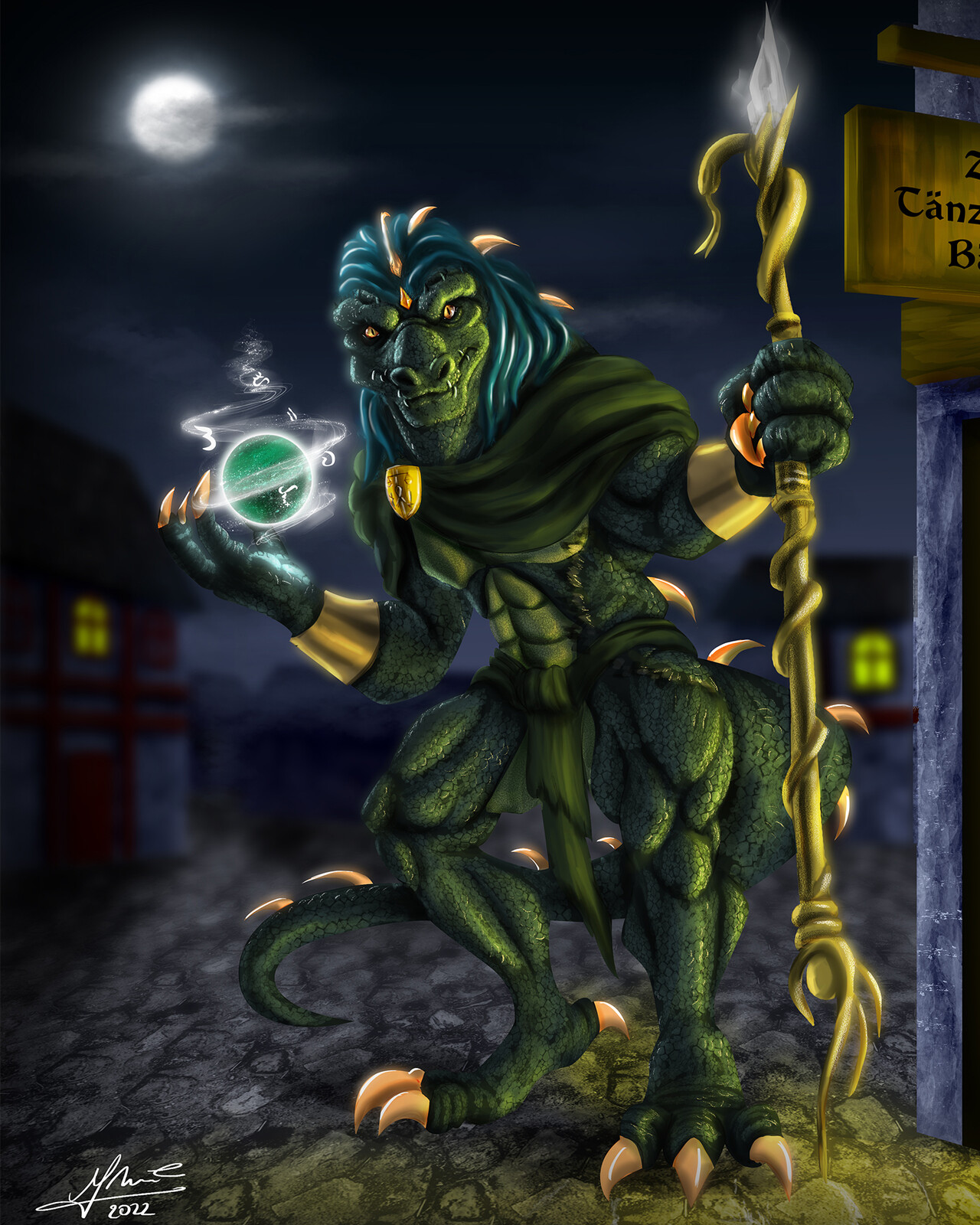 Art of Manuel J. Noreña C. - Lizardfolk Magician