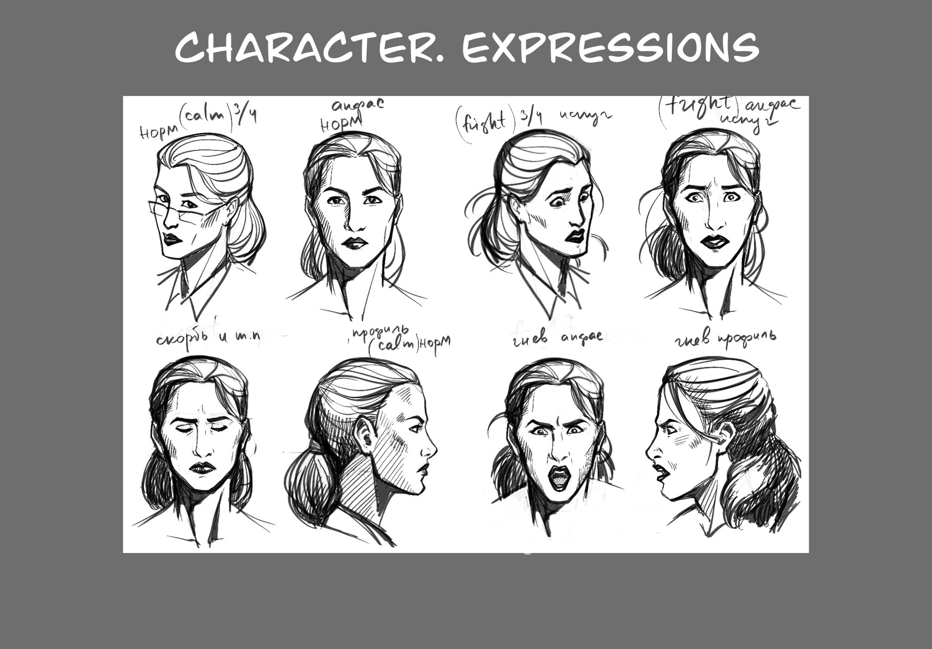 ArtStation - Characters’ facial expressions