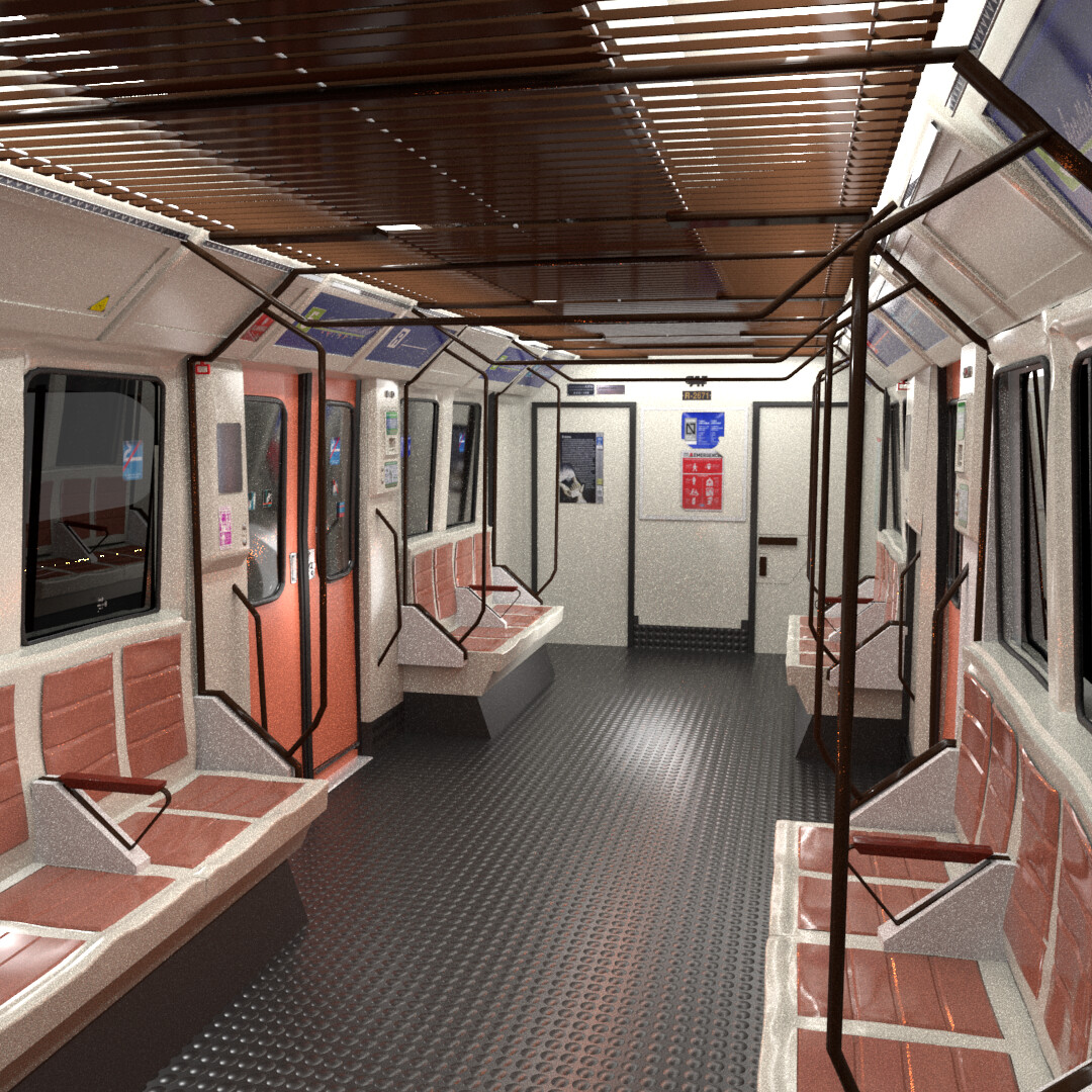 ArtStation - MADRID SUBWAY CAR INTERIOR SCENE