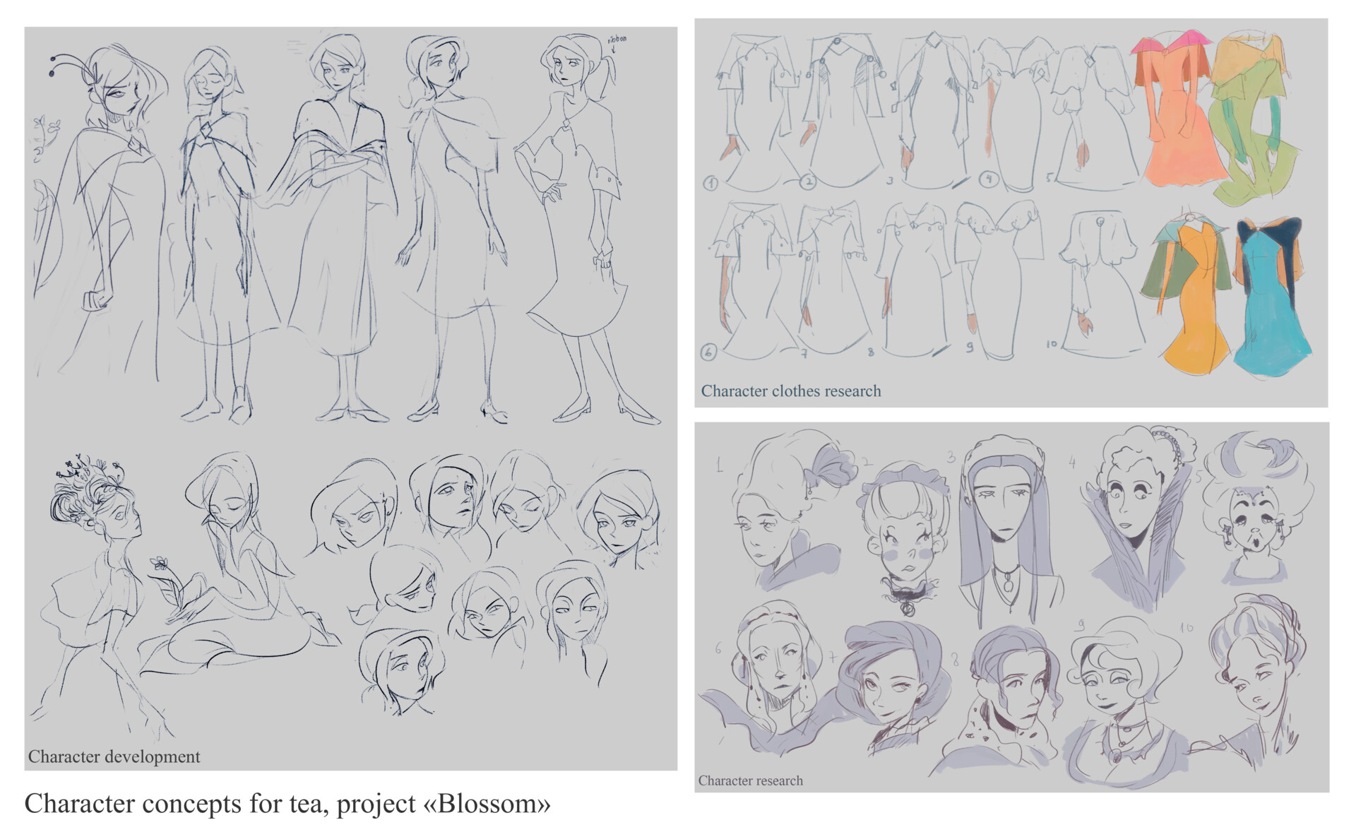 ArtStation - character research for the diploma project "Blossom"