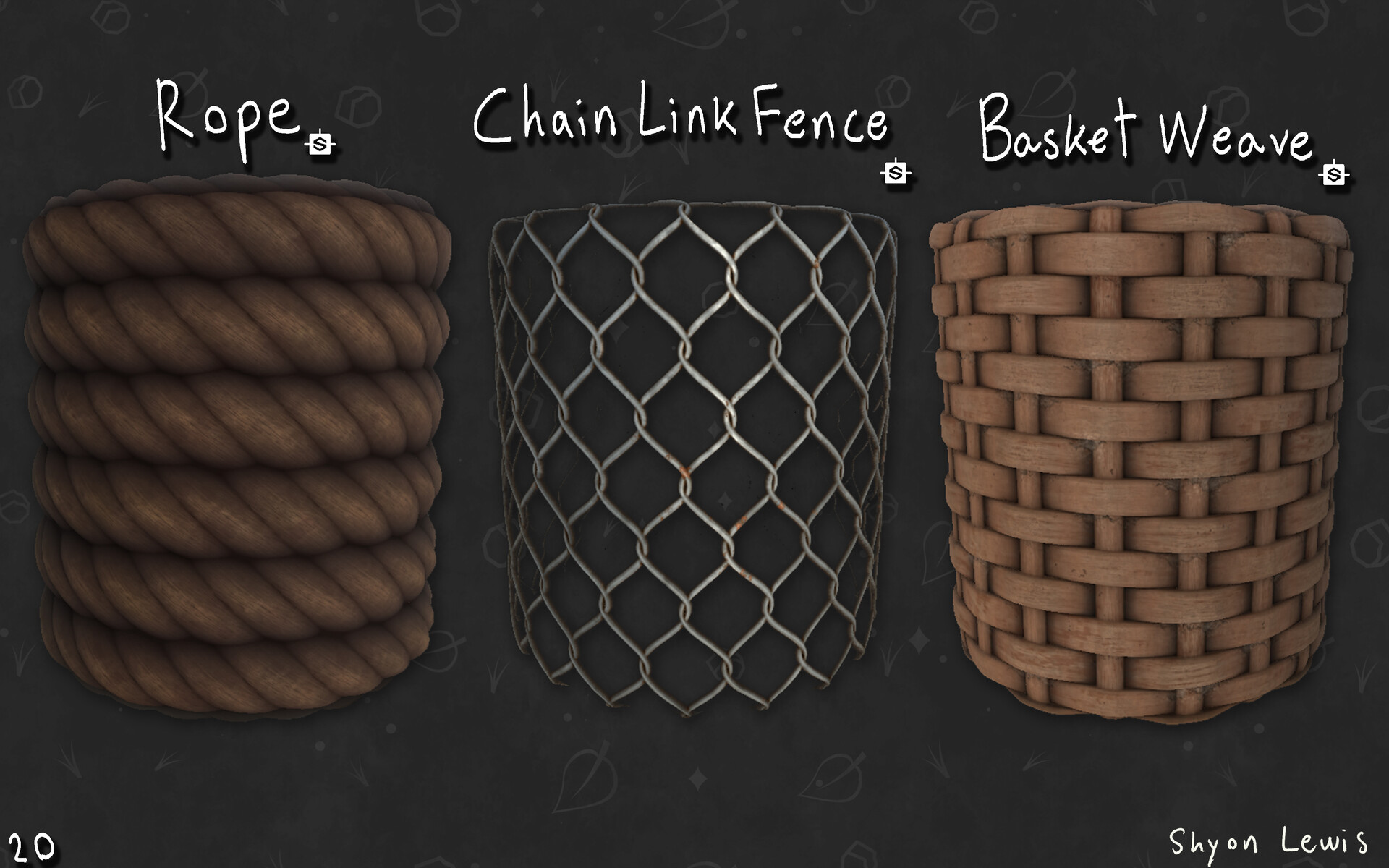 ArtStation - Rope, Chain Link Fence and Basket Weave