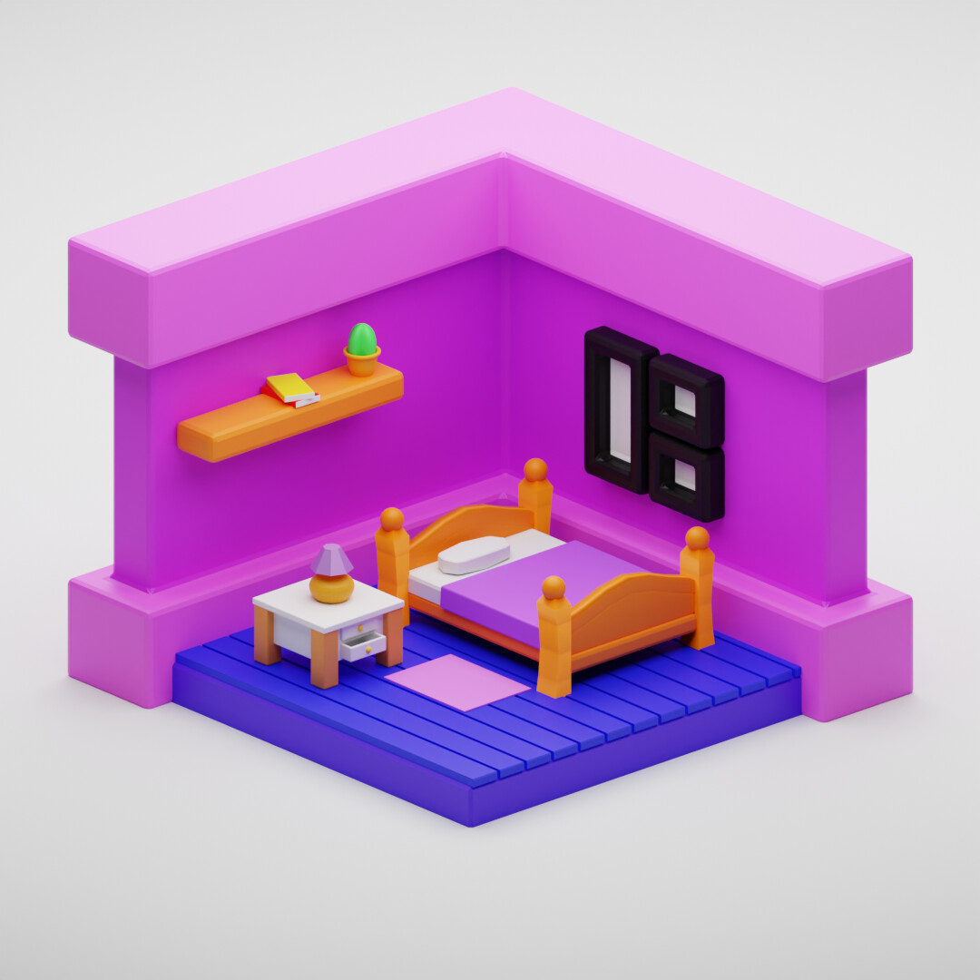 ArtStation - Isometric Bedroom