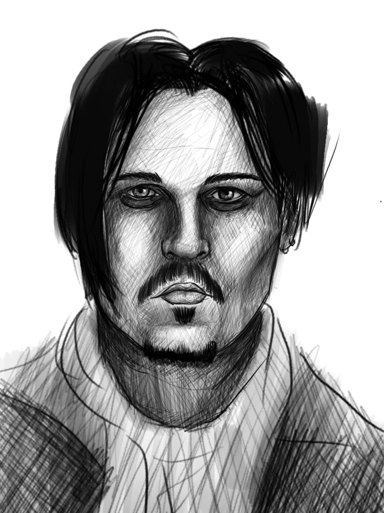 Johnny Depp Drawing Step By Step