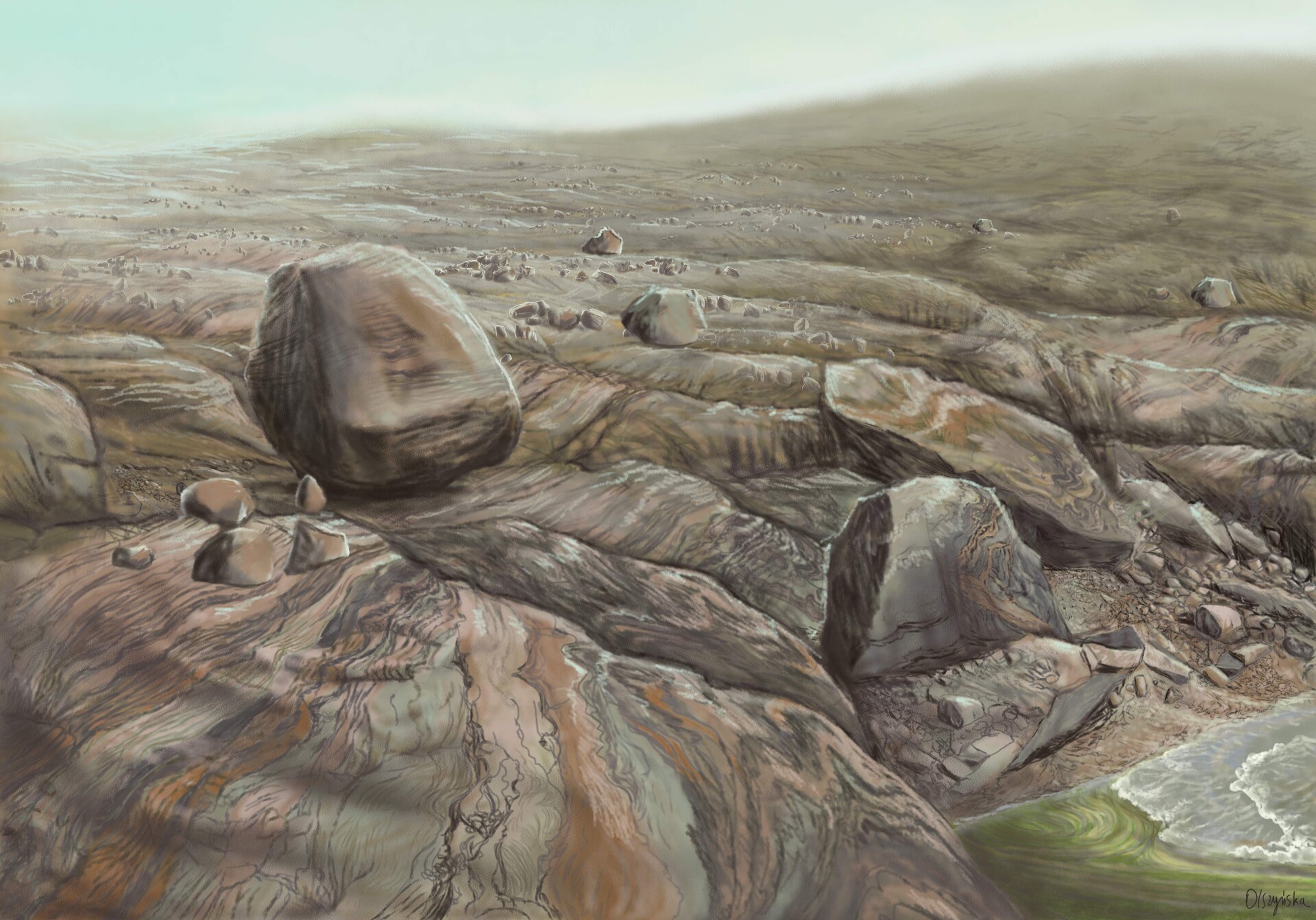ArtStation - At the beginnig of Earth - precambrian rocks