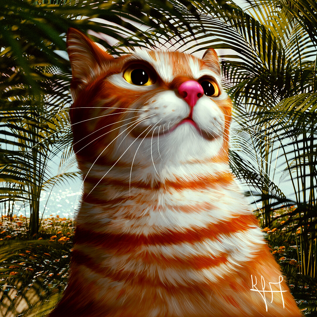 ArtStation - Zoe the orange cat
