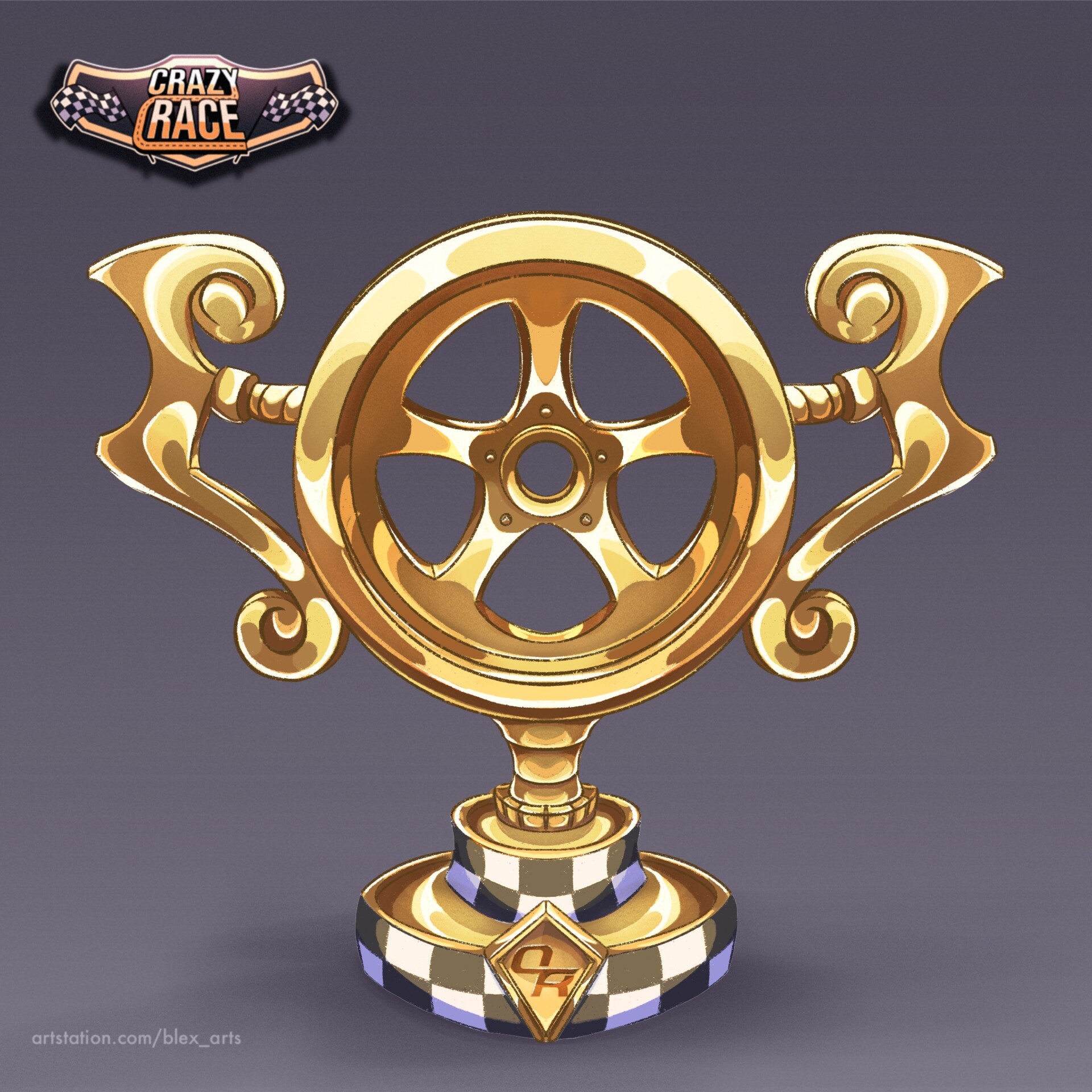 ArtStation - Crazy Race Crypto Trophy Design