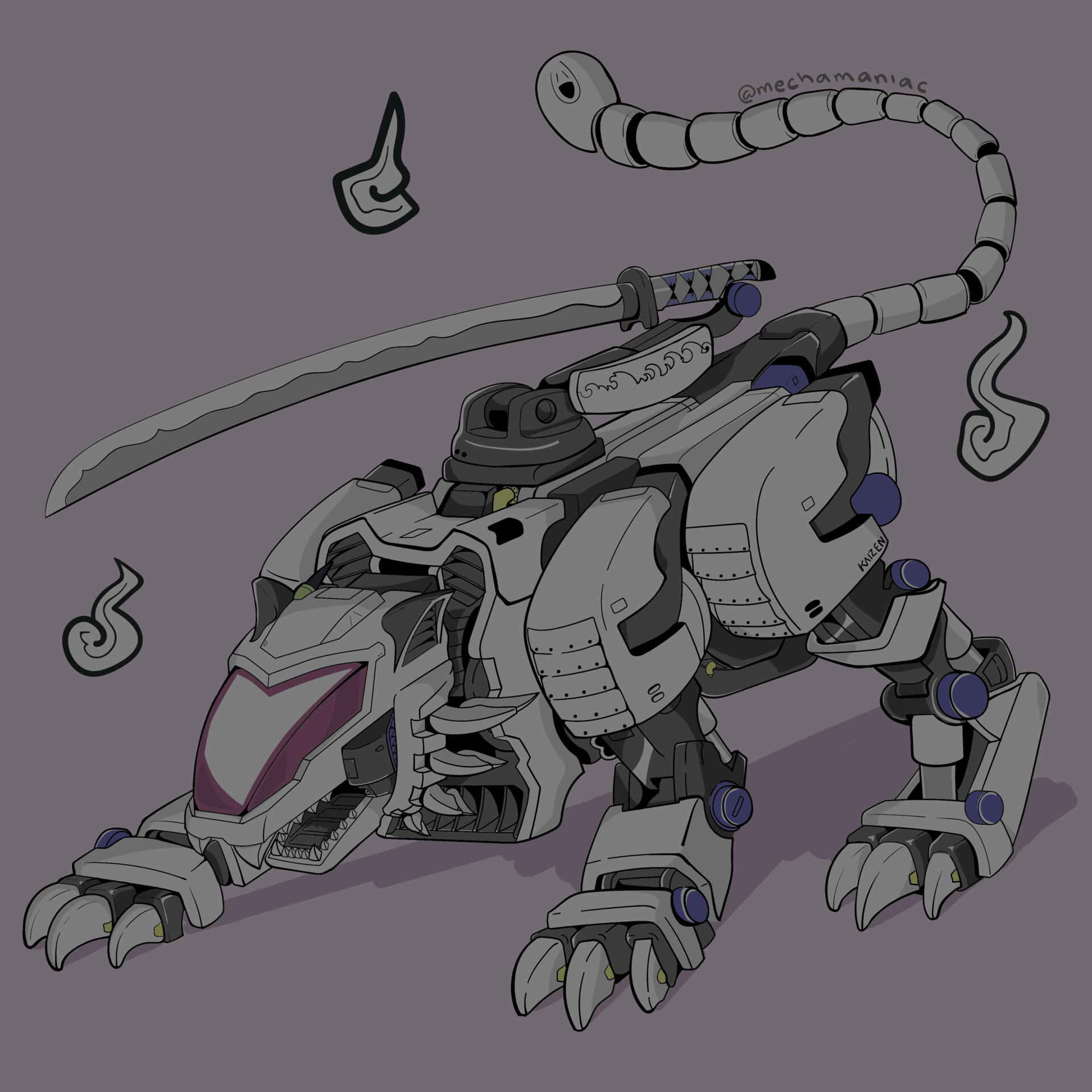 ArtStation - Tiger Mecha Concept