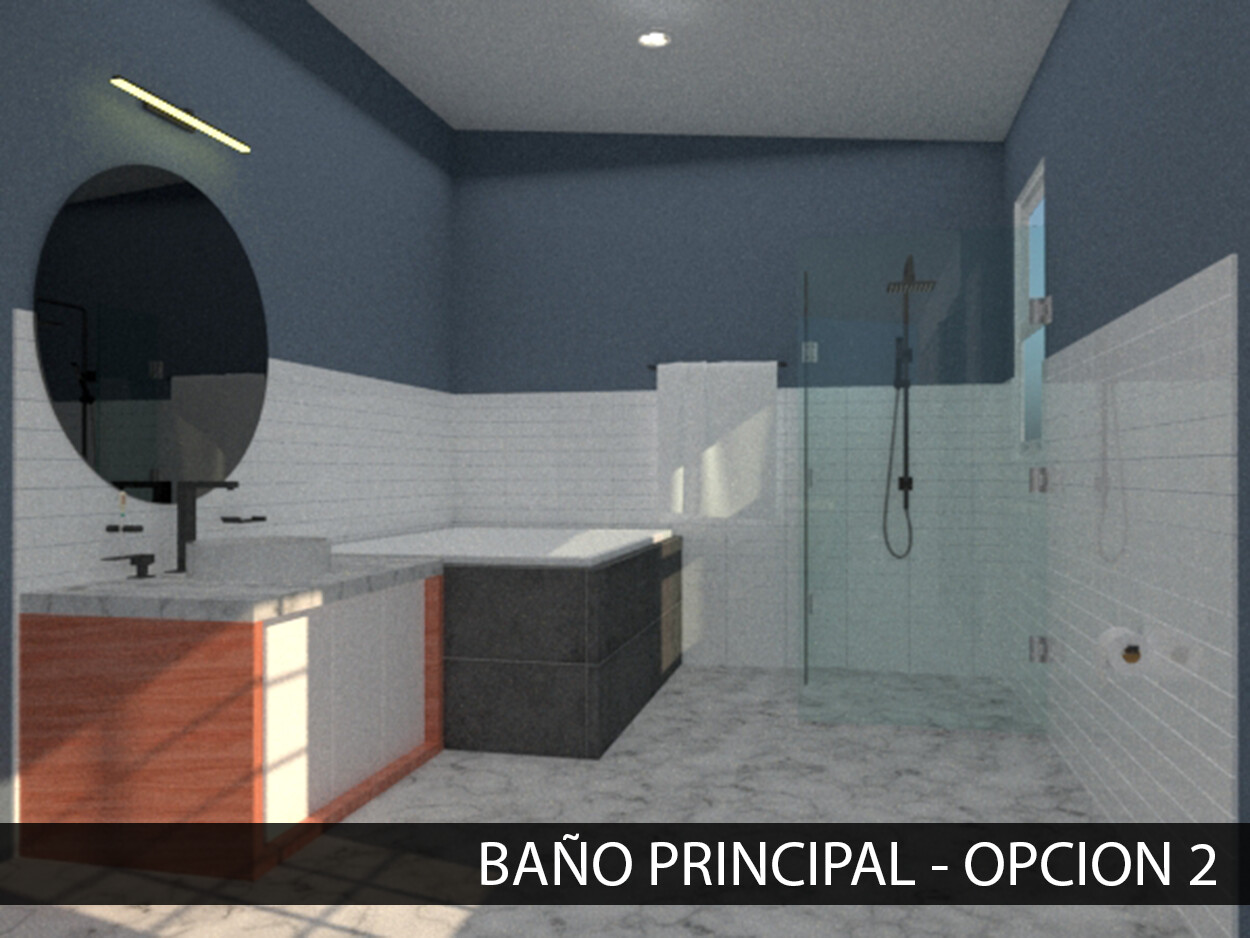 ArtStation - Render Baño Principal-Remodelación Departamento