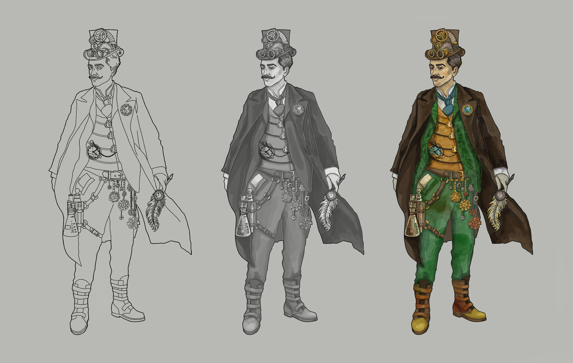 Stan Oshima - Time Traveller character Design