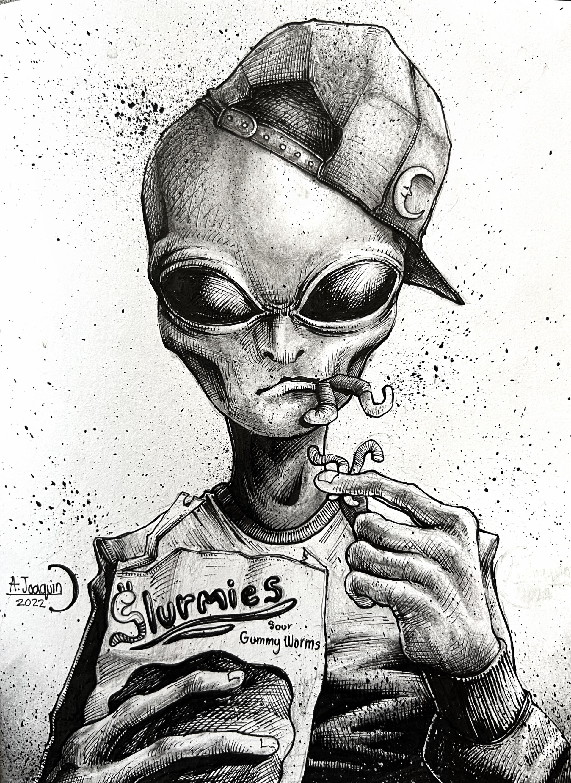 funny alien drawings