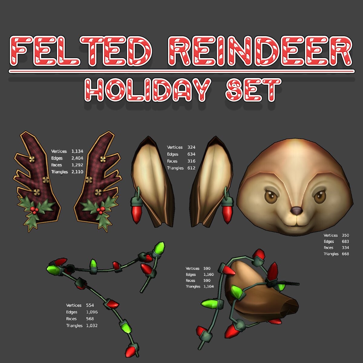 ArtStation - Roblox Accessory - Felted Reindeer Set