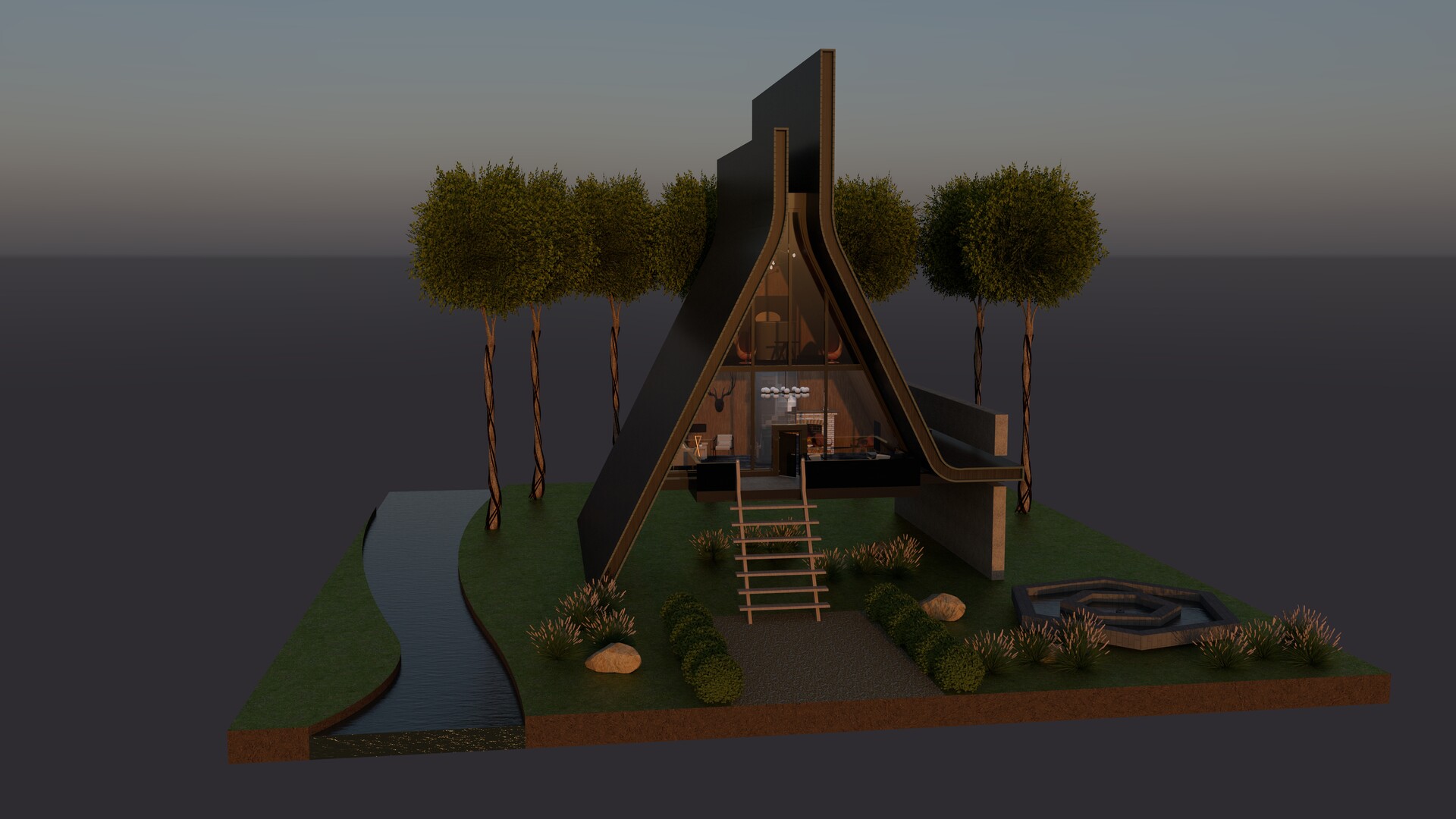 ArtStation - Modern forester's house.