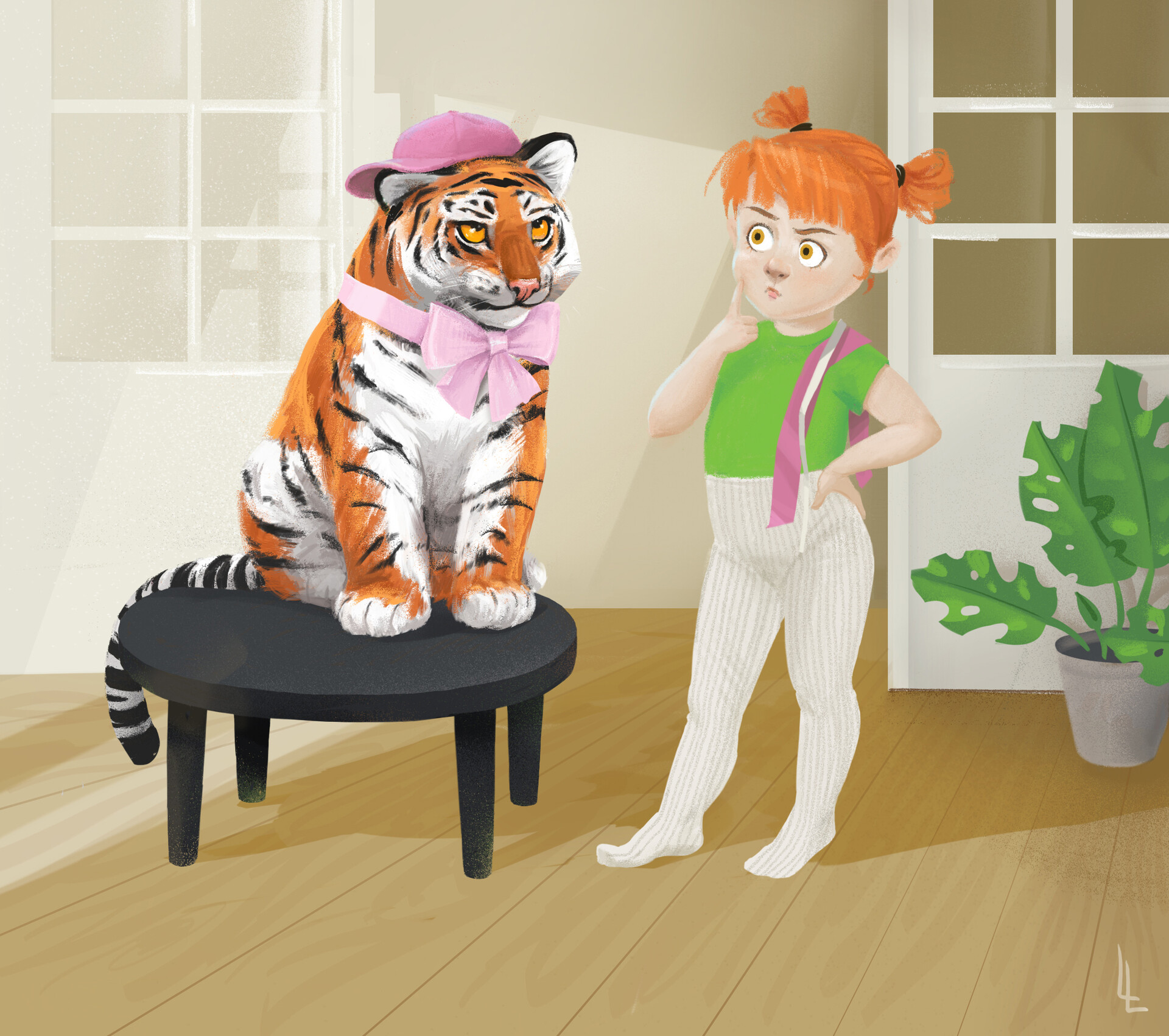 ArtStation - Girl and tiger