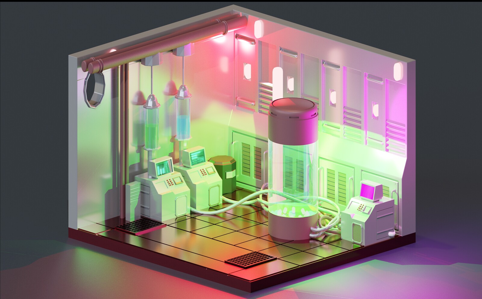 Satish VFX - Research Lab Low Poly Blender